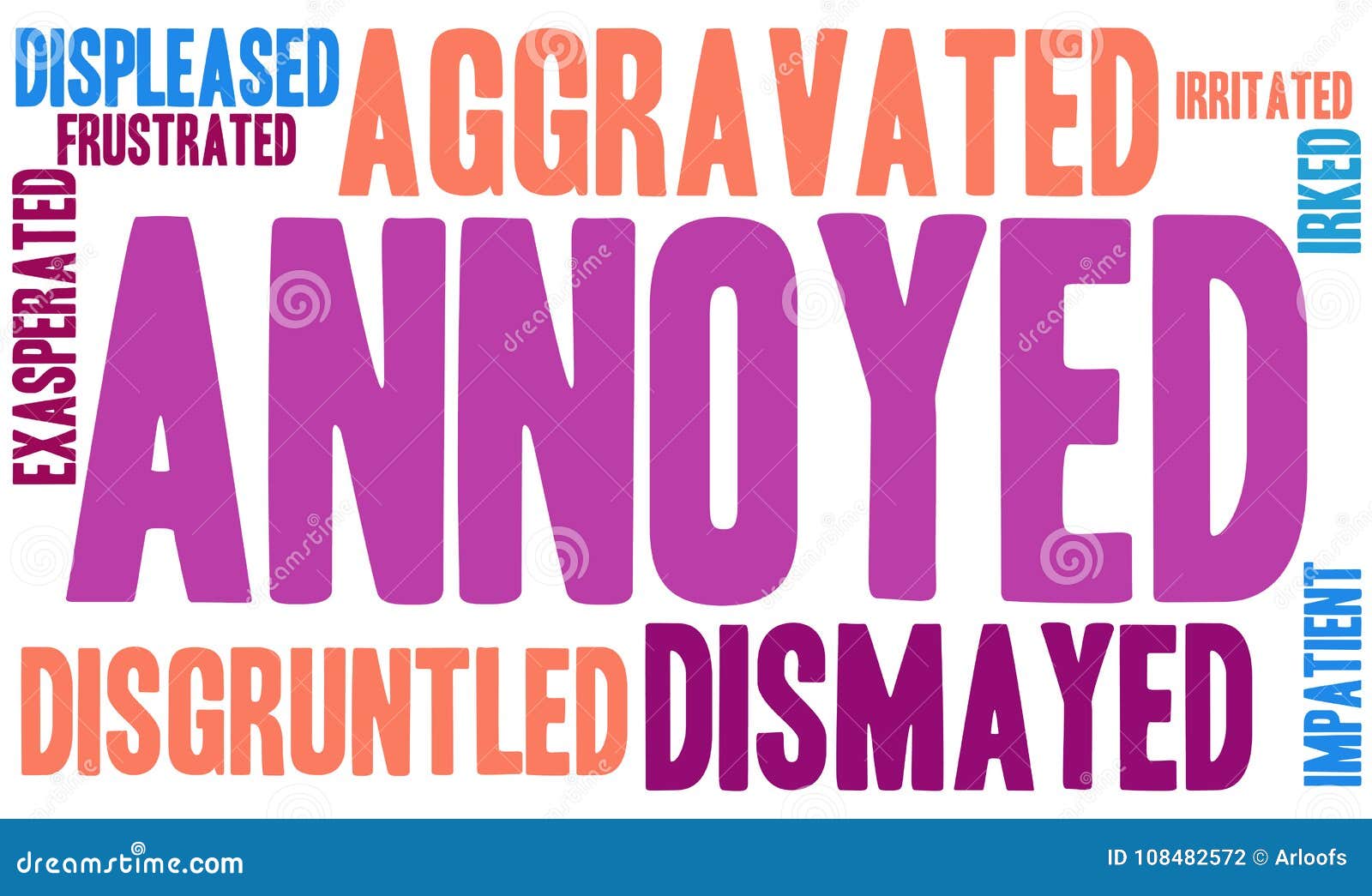 Annoyed Word Cloud stock vector. Illustration of frustrated - 108482572