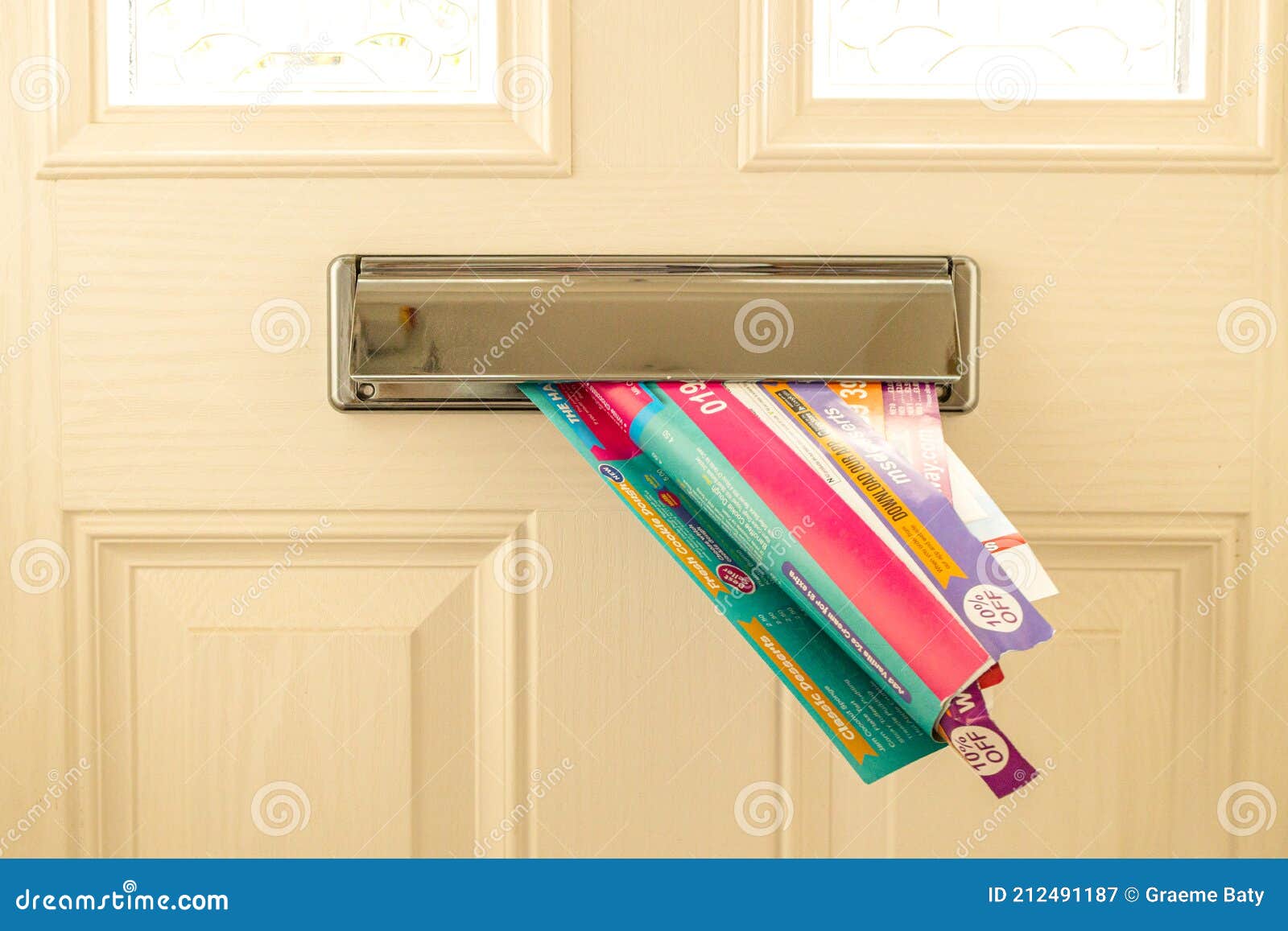 Annoying Junk Mail Stuffed through a Letter Box Editorial Photography ...