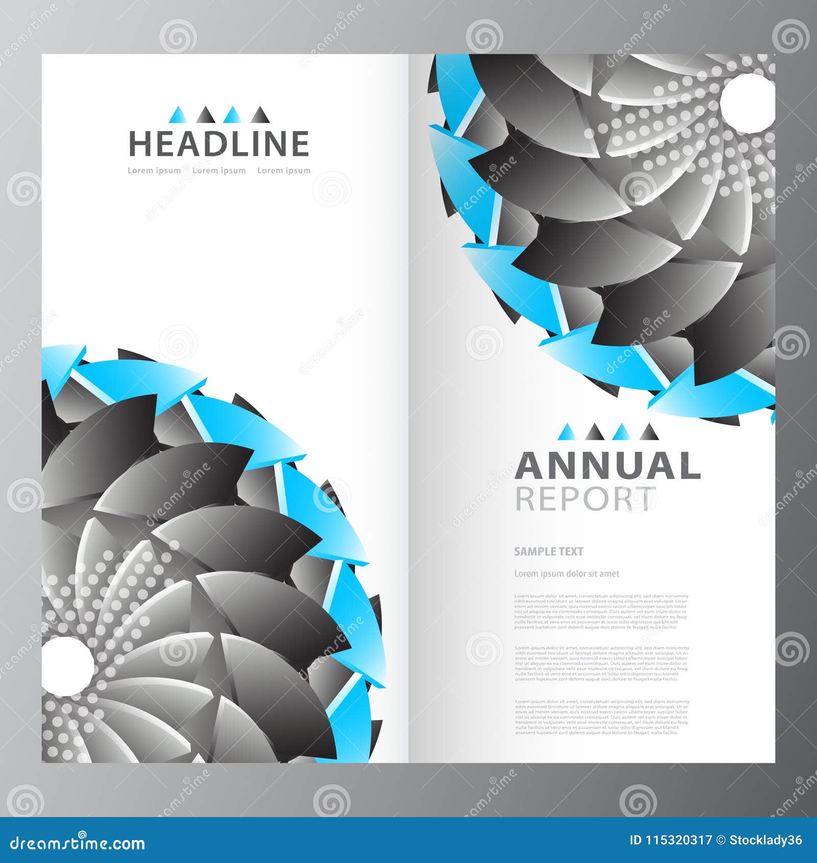 Annual Business Report Colorful Template Stock Vector - Illustration of ...