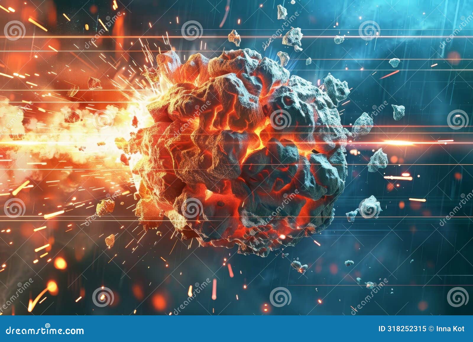 Annual Collective Mind Concept Art. Exploding Inner World, Dreams ...