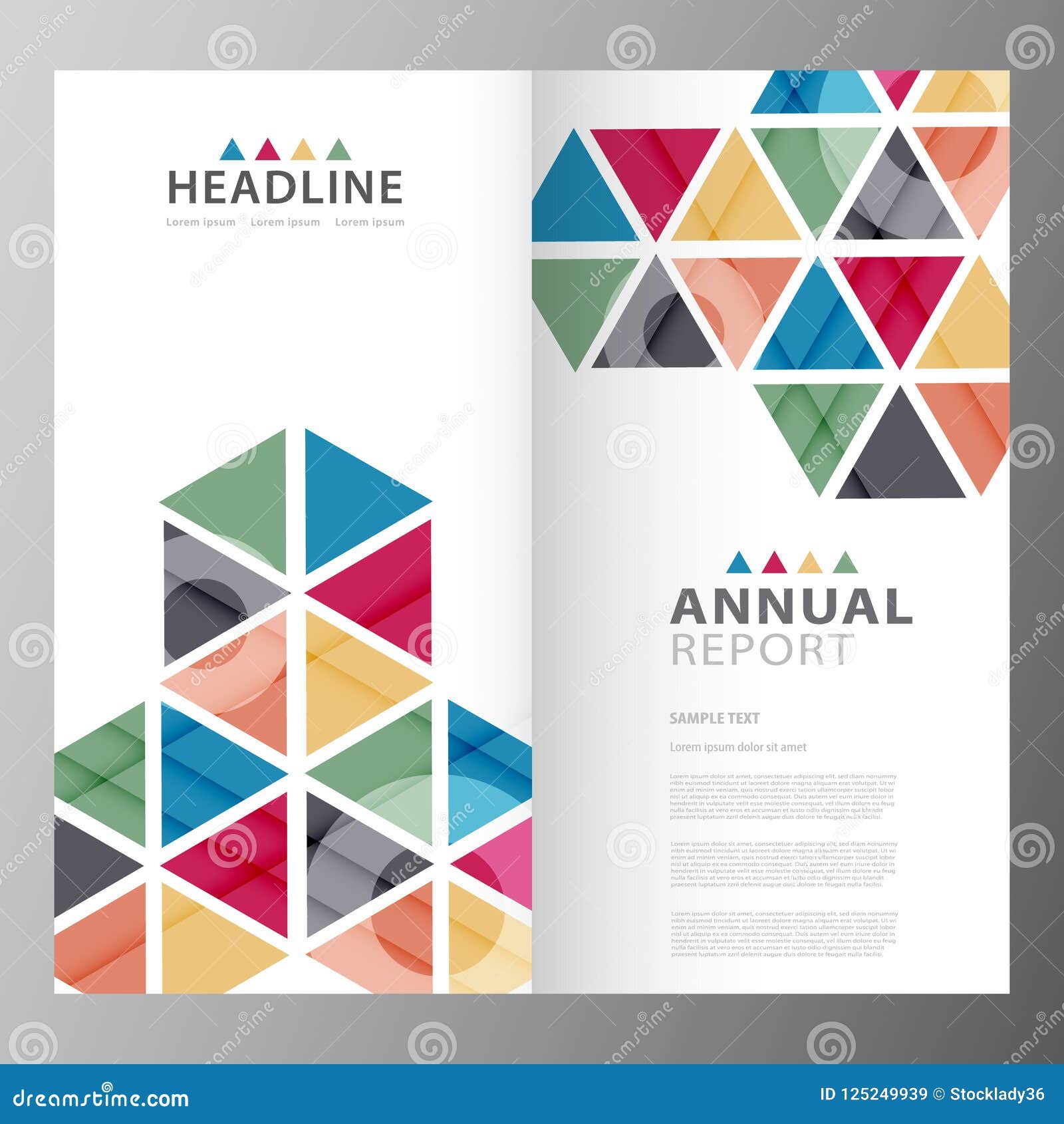 Annual Business Report Colorful Template Stock Vector - Illustration of ...