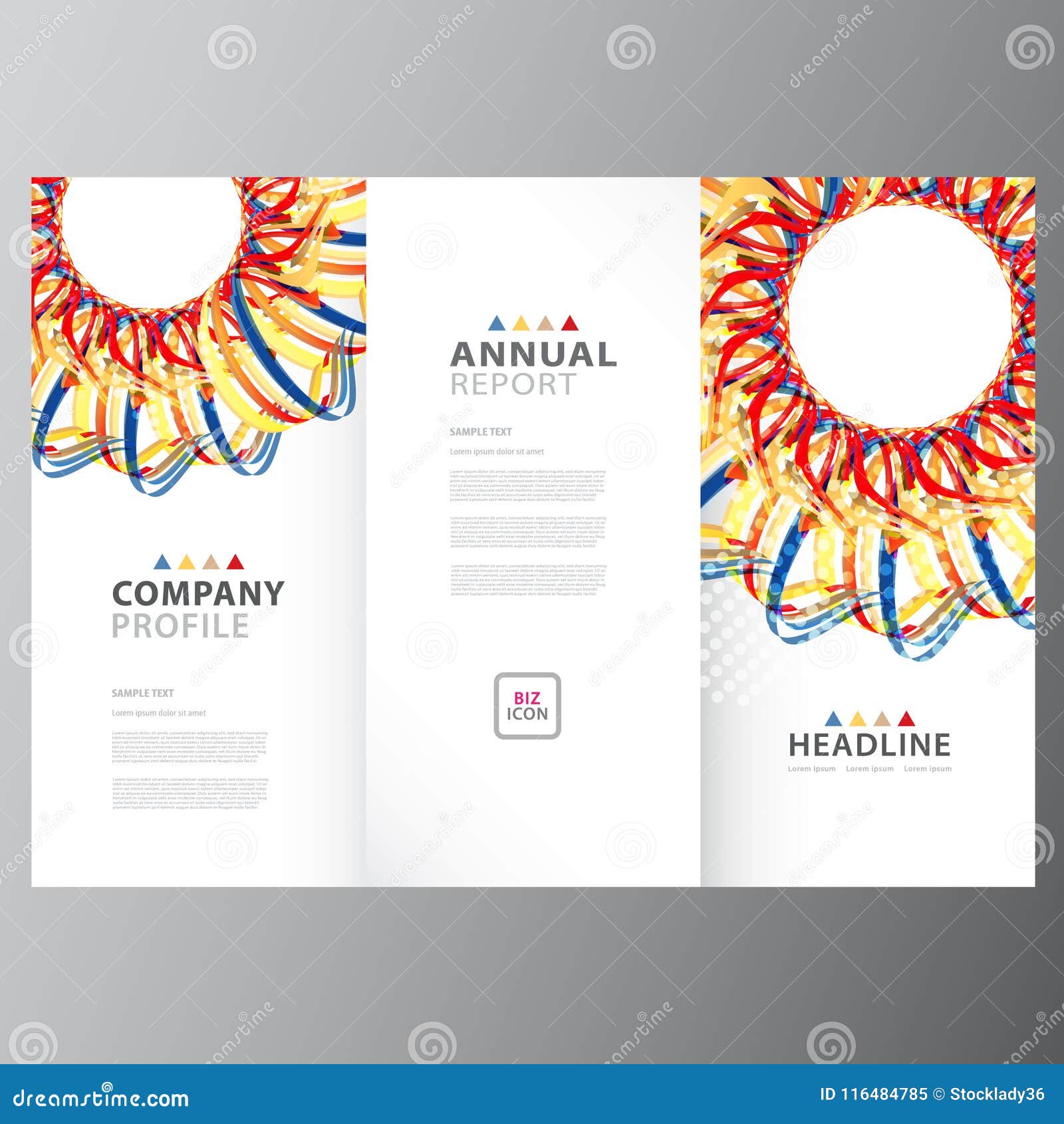 Annual Business Colorful Report Template Stock Vector - Illustration of ...