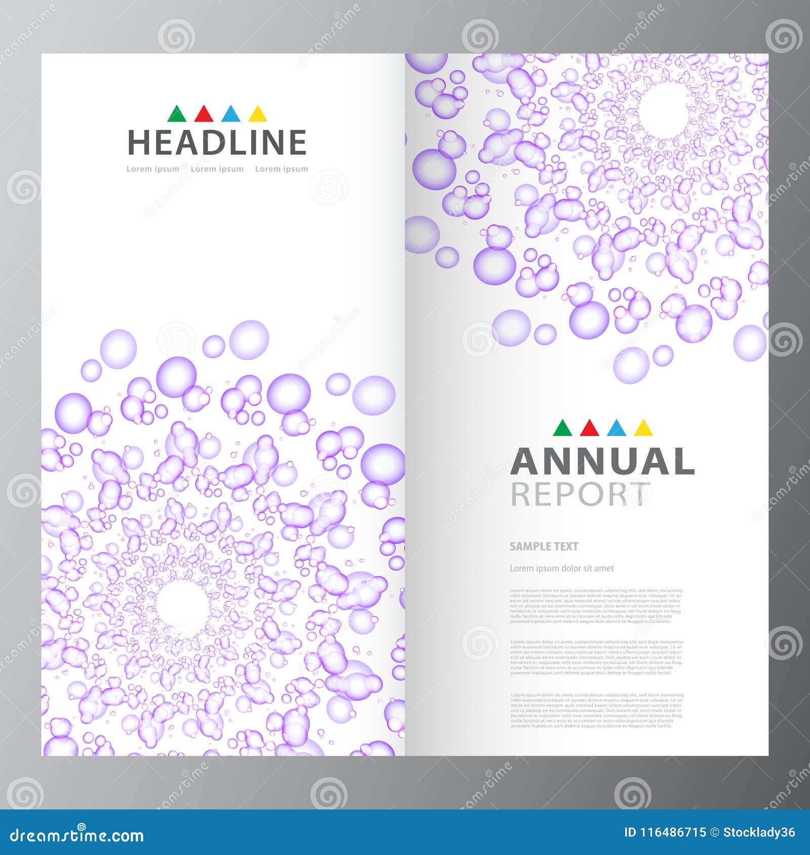 Annual Business Colorful Report Template Stock Vector - Illustration of ...