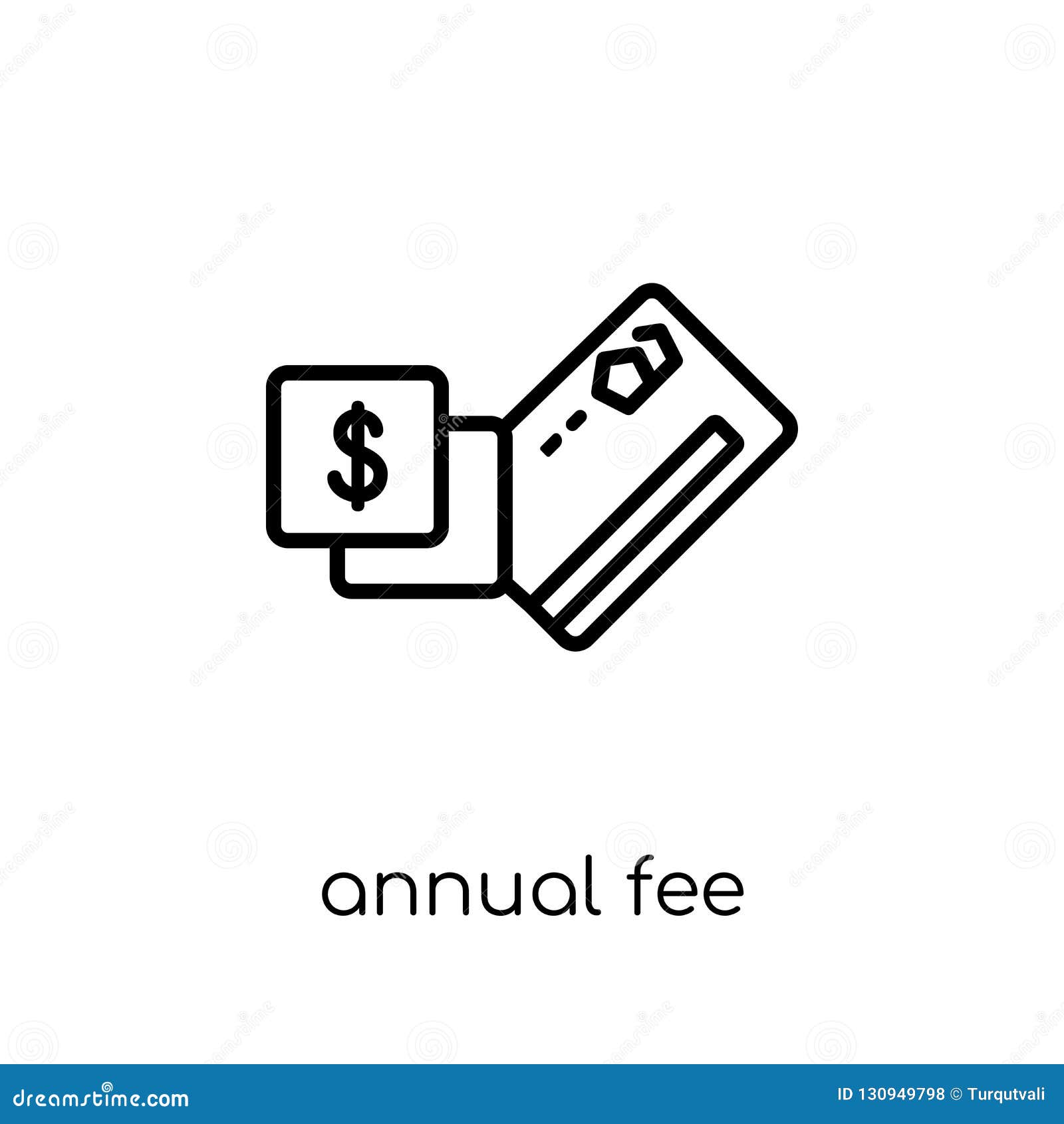 Annual Fee Icon. Trendy Modern Flat Linear Vector Annual Fee Icon on ...