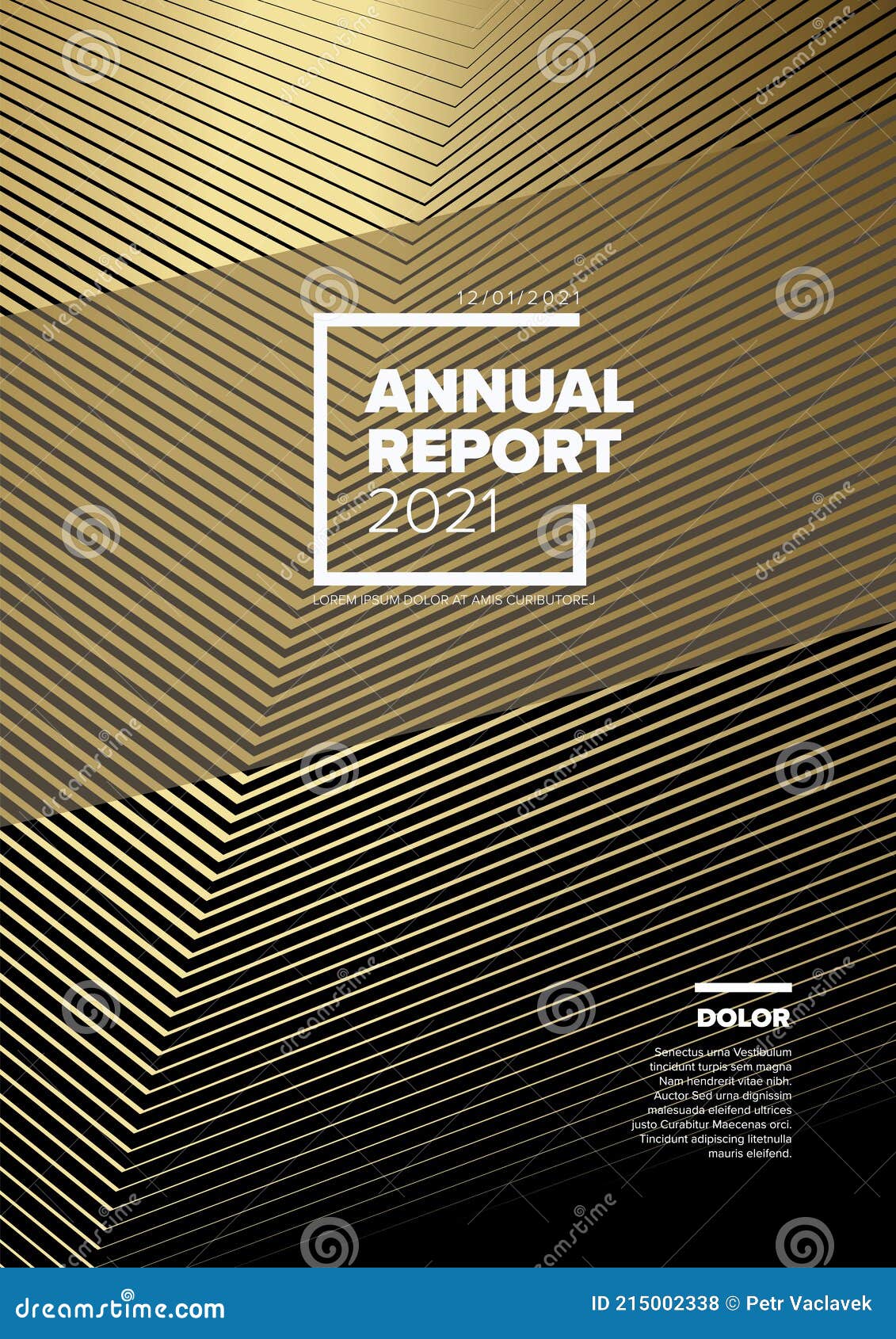 Annual Golden Minimalistic Report Cover Template Stock Vector ...