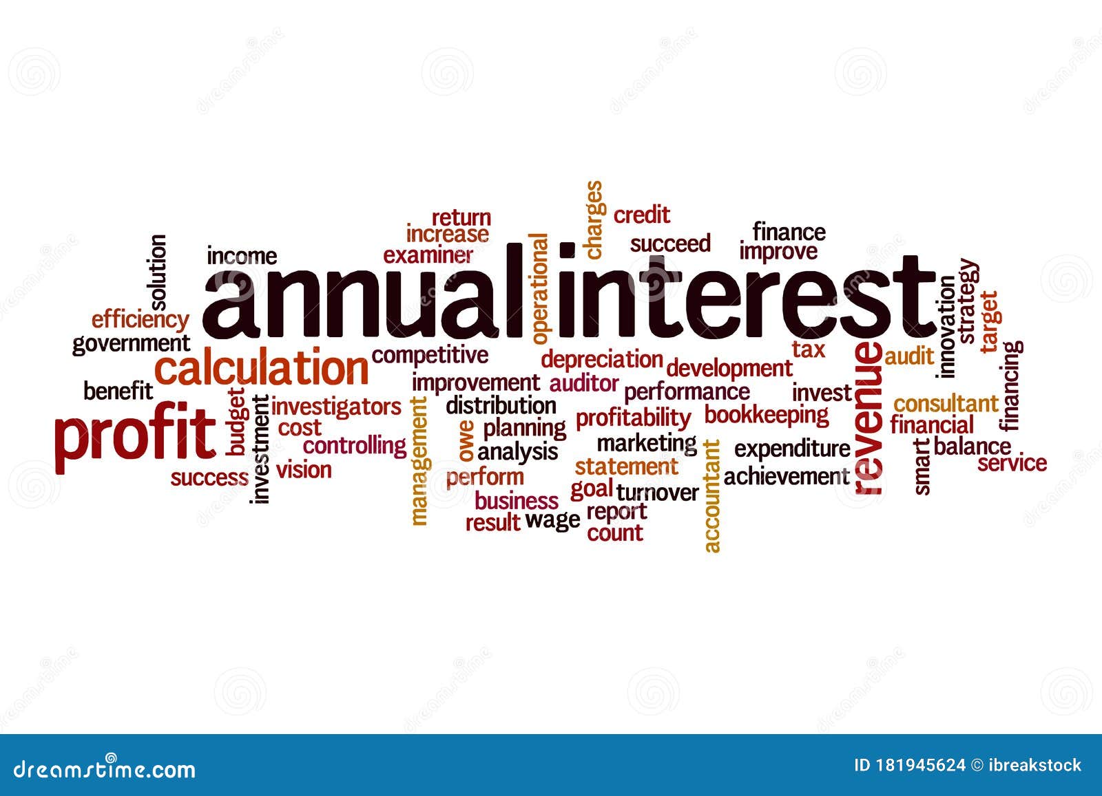 Annual Interest Word Cloud Concept Stock Illustration - Illustration of ...