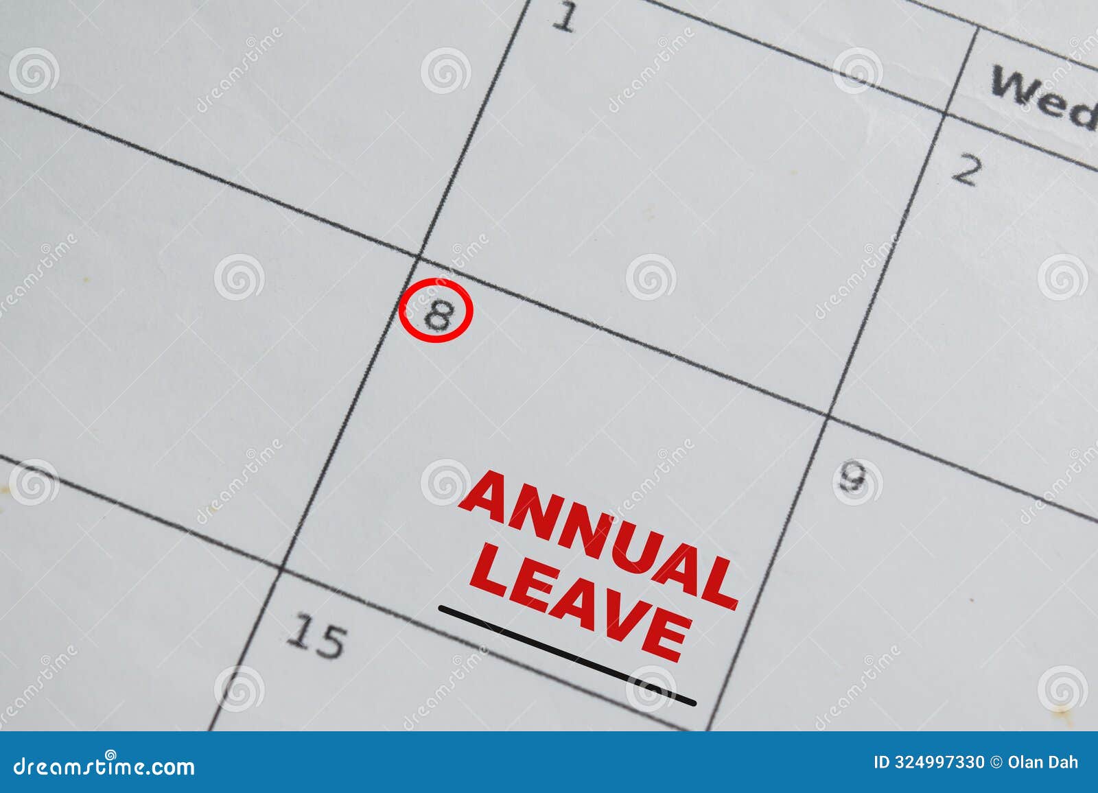 Annual Leave From Office Work Concept. Written Reminder Note On ...