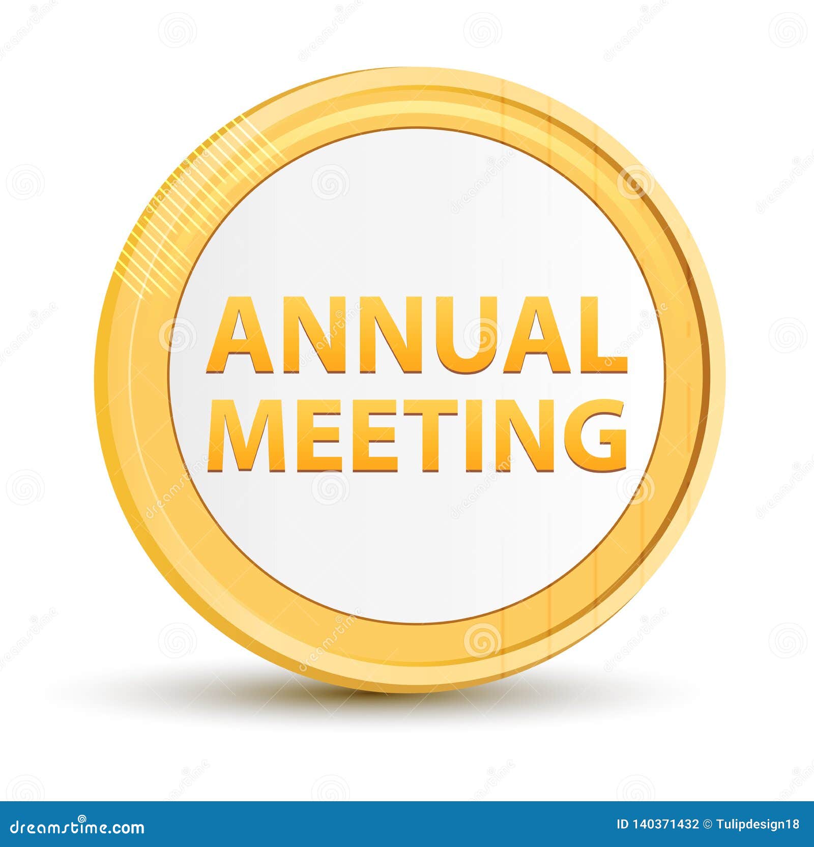 Annual Meeting Gold Round Button Stock Illustration - Illustration of ...