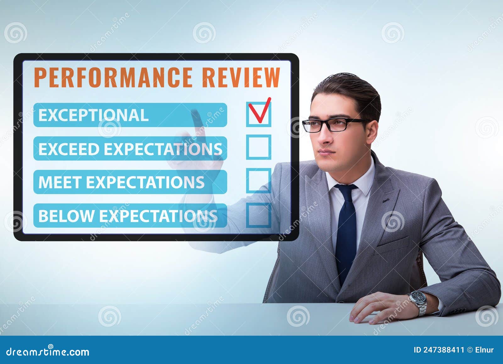 Annual Performance Review Concept with Businessman Stock Image - Image ...