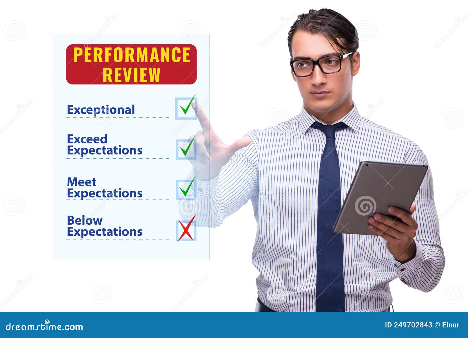 Annual Performance Review Concept with Businessman Stock Image - Image ...