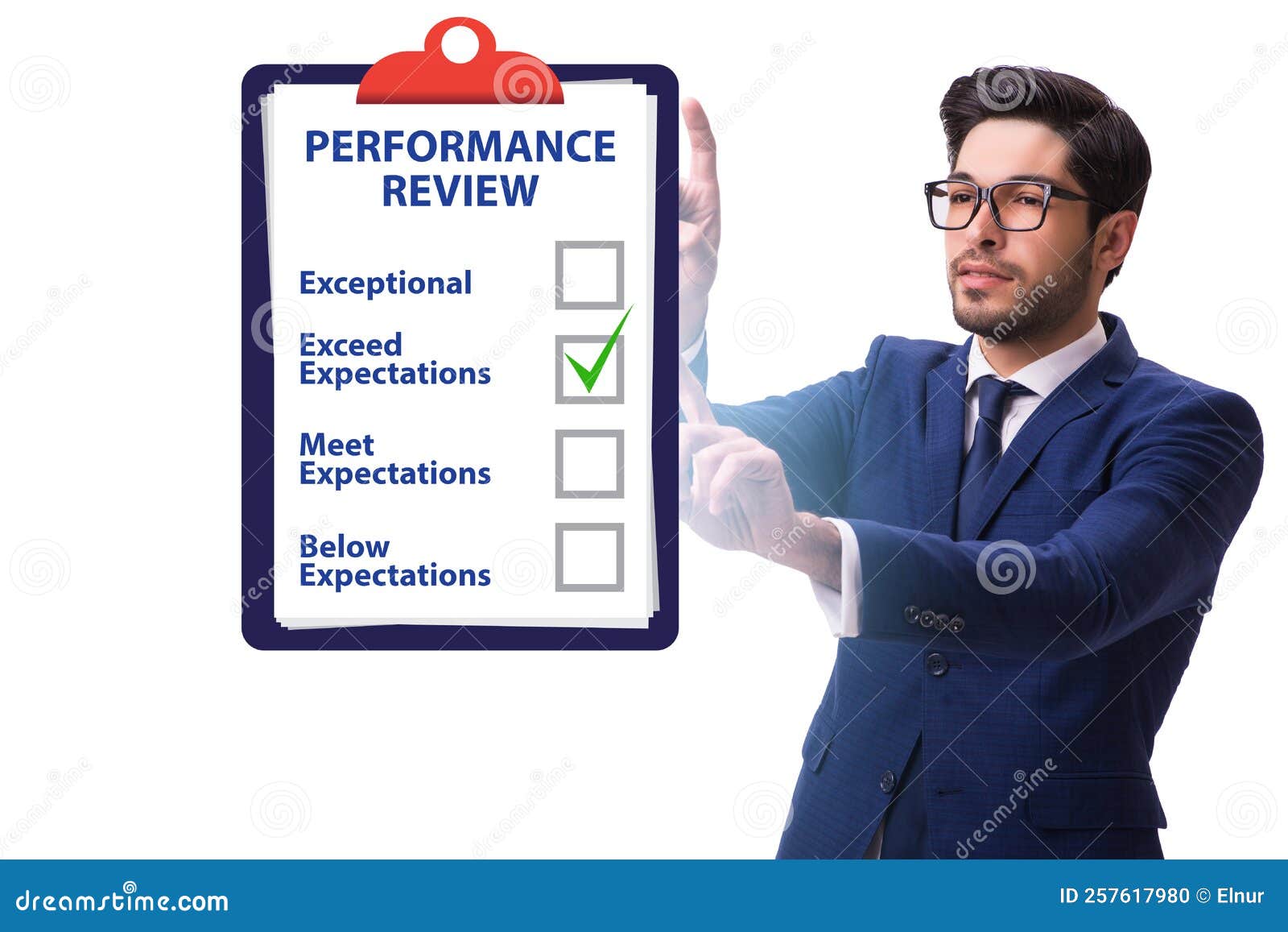 Annual Performance Review Concept with Businessman Stock Photo - Image ...