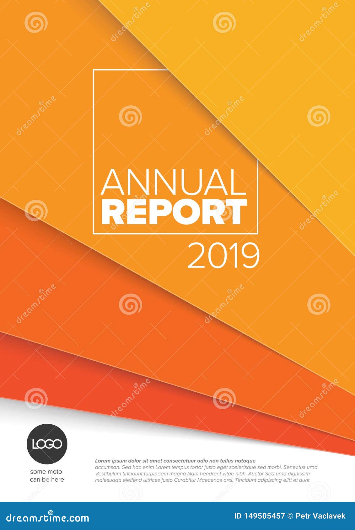 Annual Report Cover Template Stock Vector - Illustration of fold, front ...