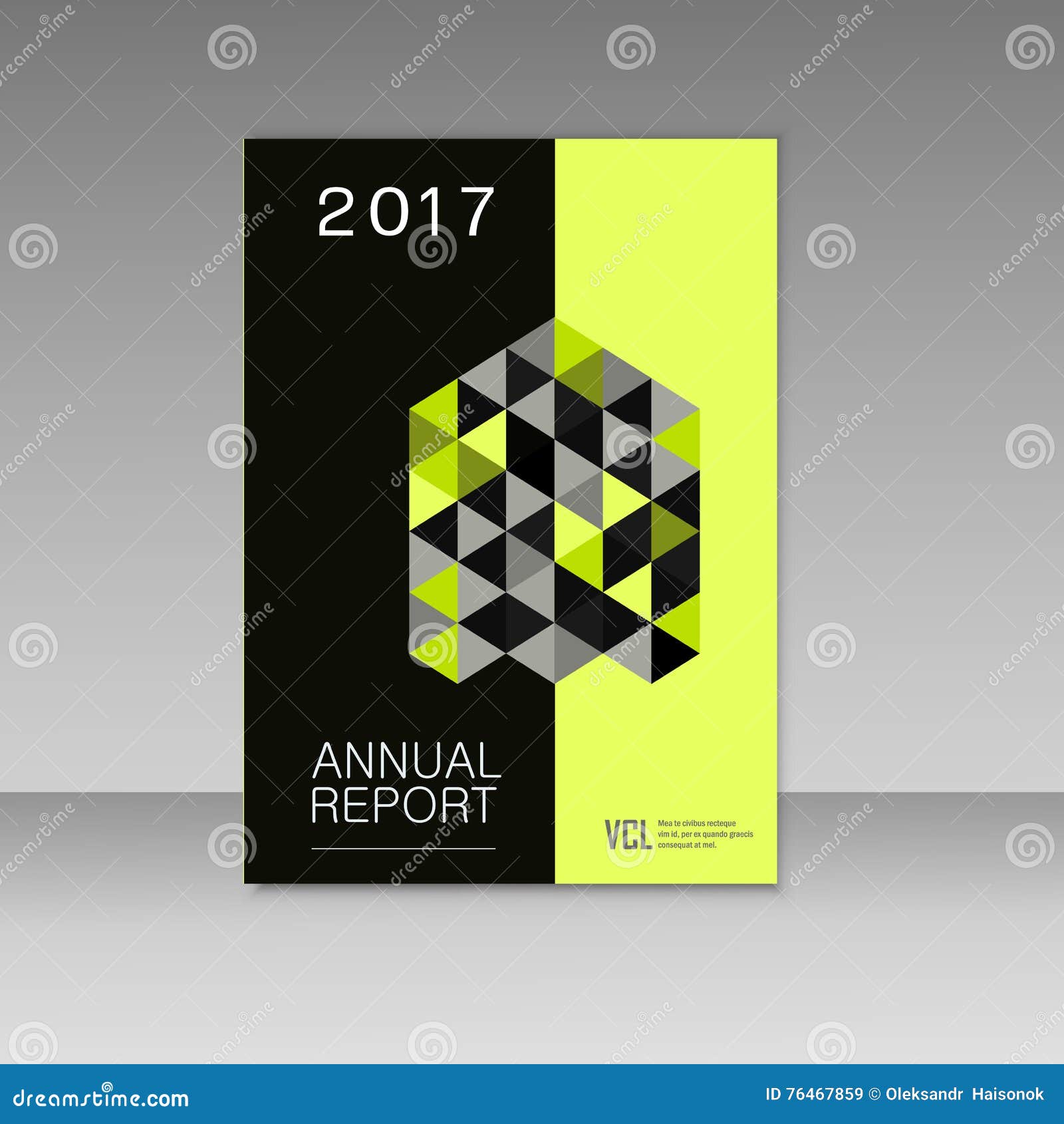 Annual Report Design with Abstract Triangles Background Stock Vector ...
