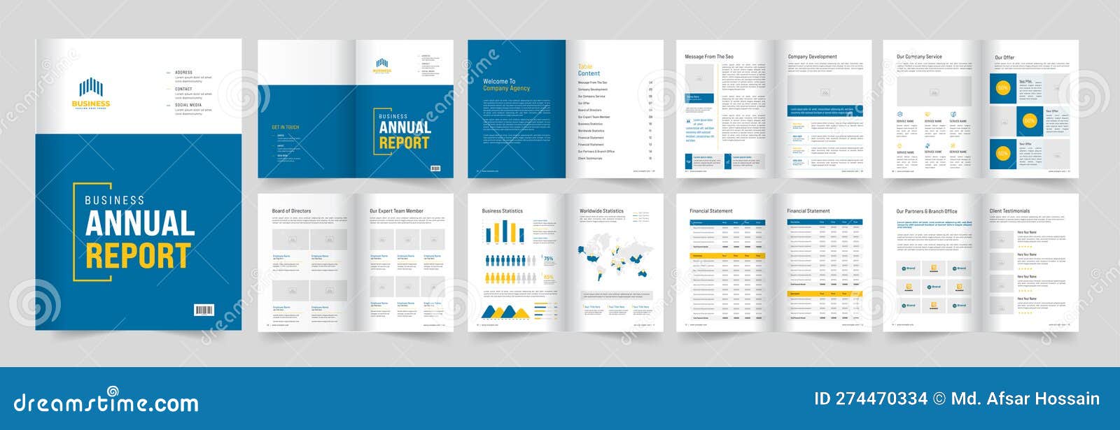 Annual Report Template or Annual Report Layout Design Stock Vector ...