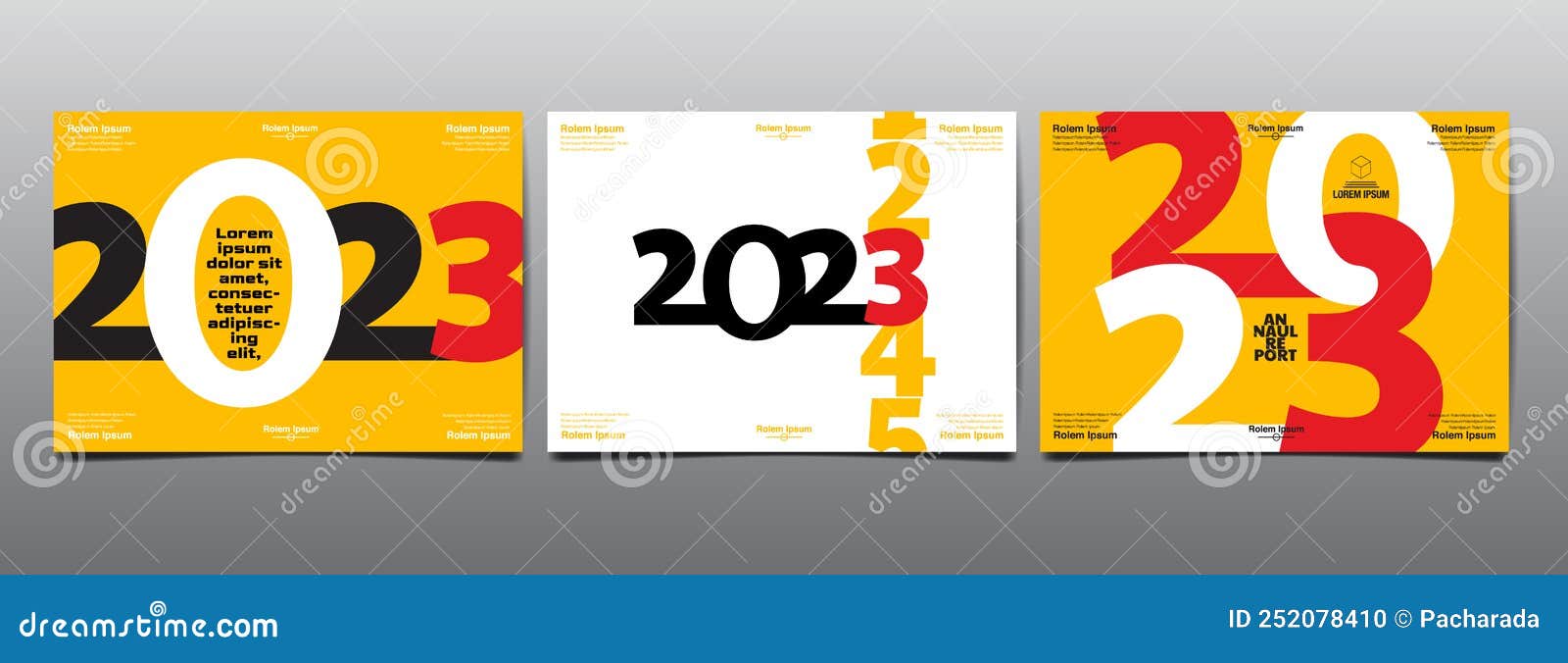 Annual Report 2023, Template Layout Design, Typography Flat Design ...