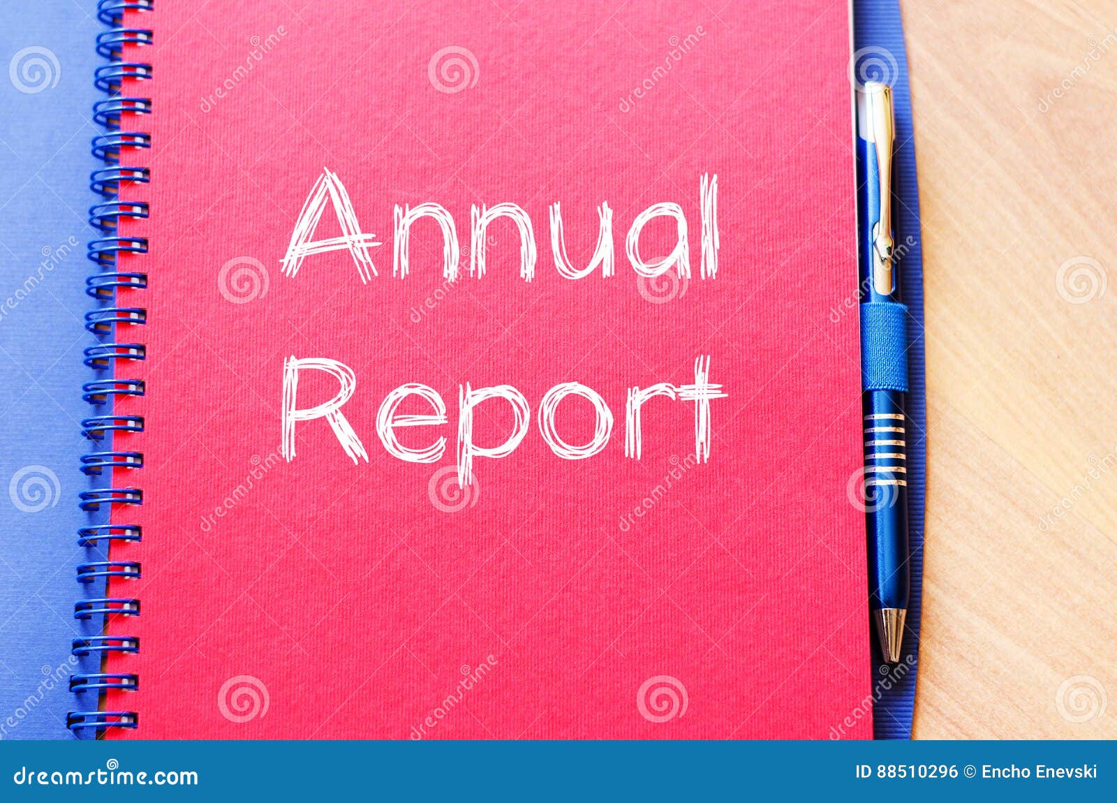 Annual Report Write on Notebook Stock Photo - Image of performance ...