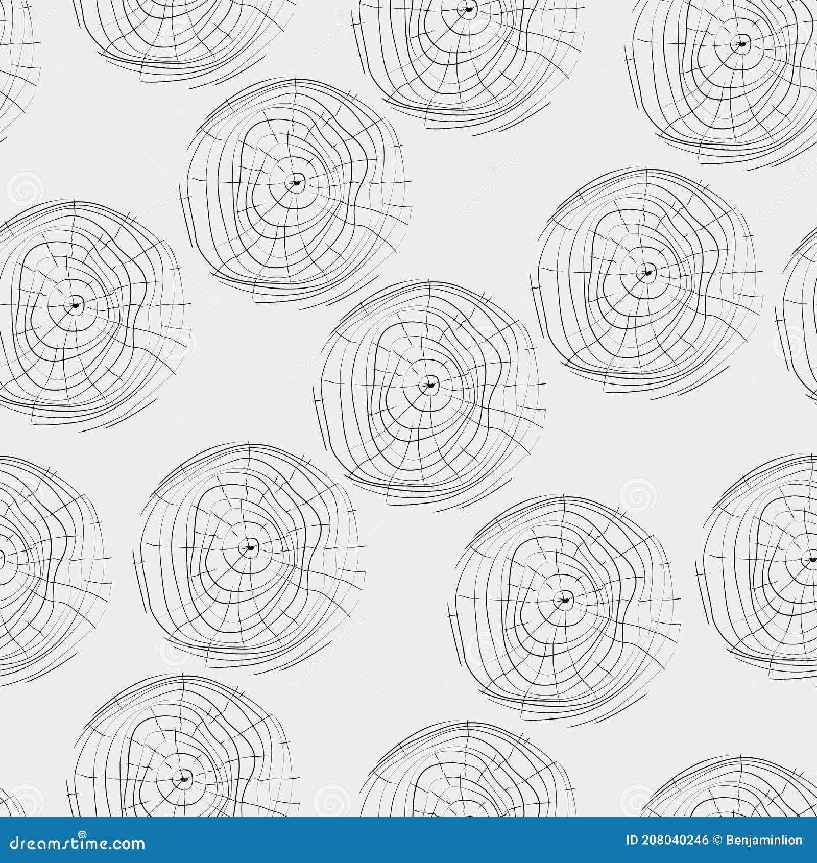Annual Tree Growth Rings, Trunk Cross Section Vector Background ...