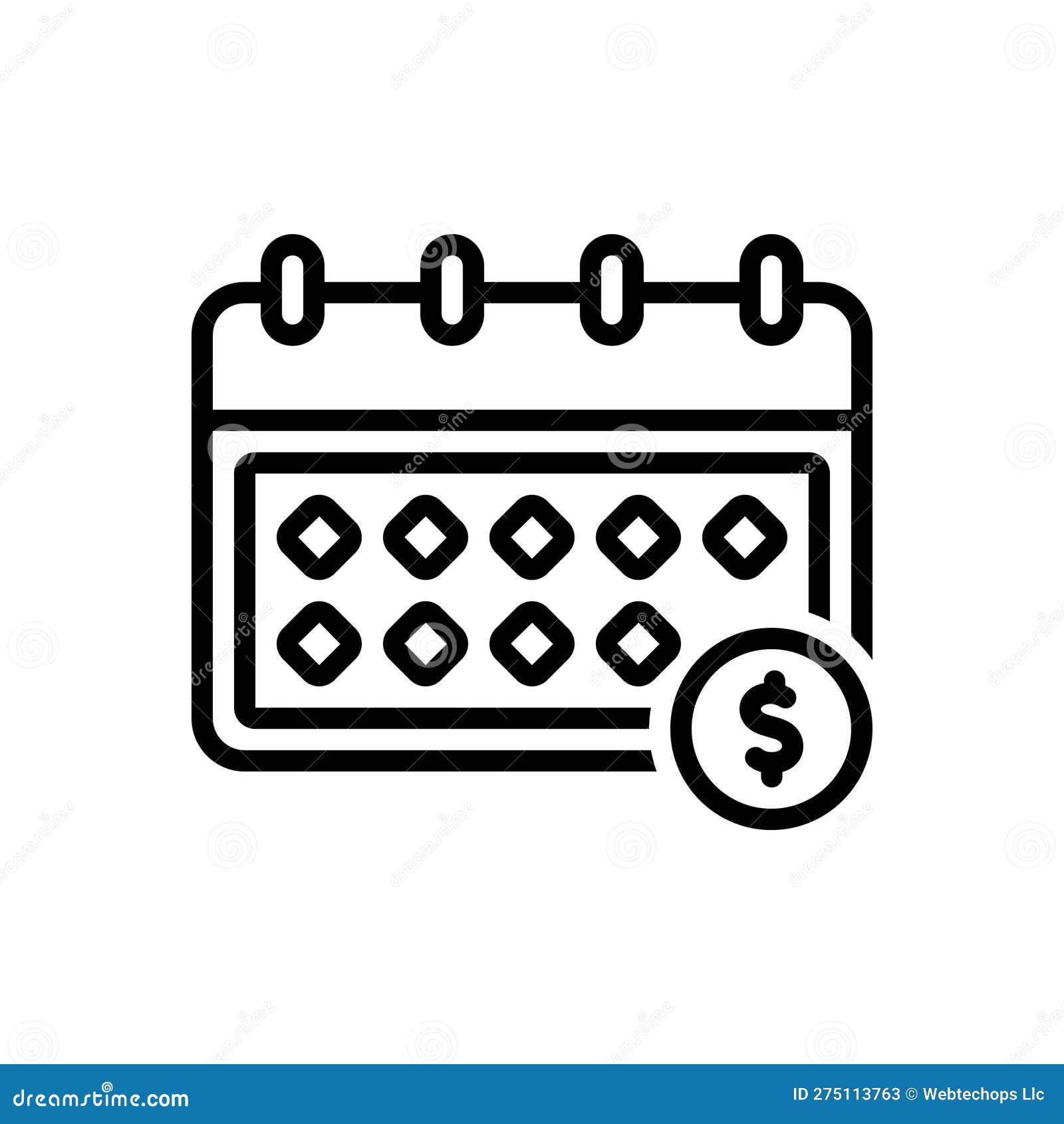 Black Line Icon for Annually, Yearly and Charge Stock Vector ...