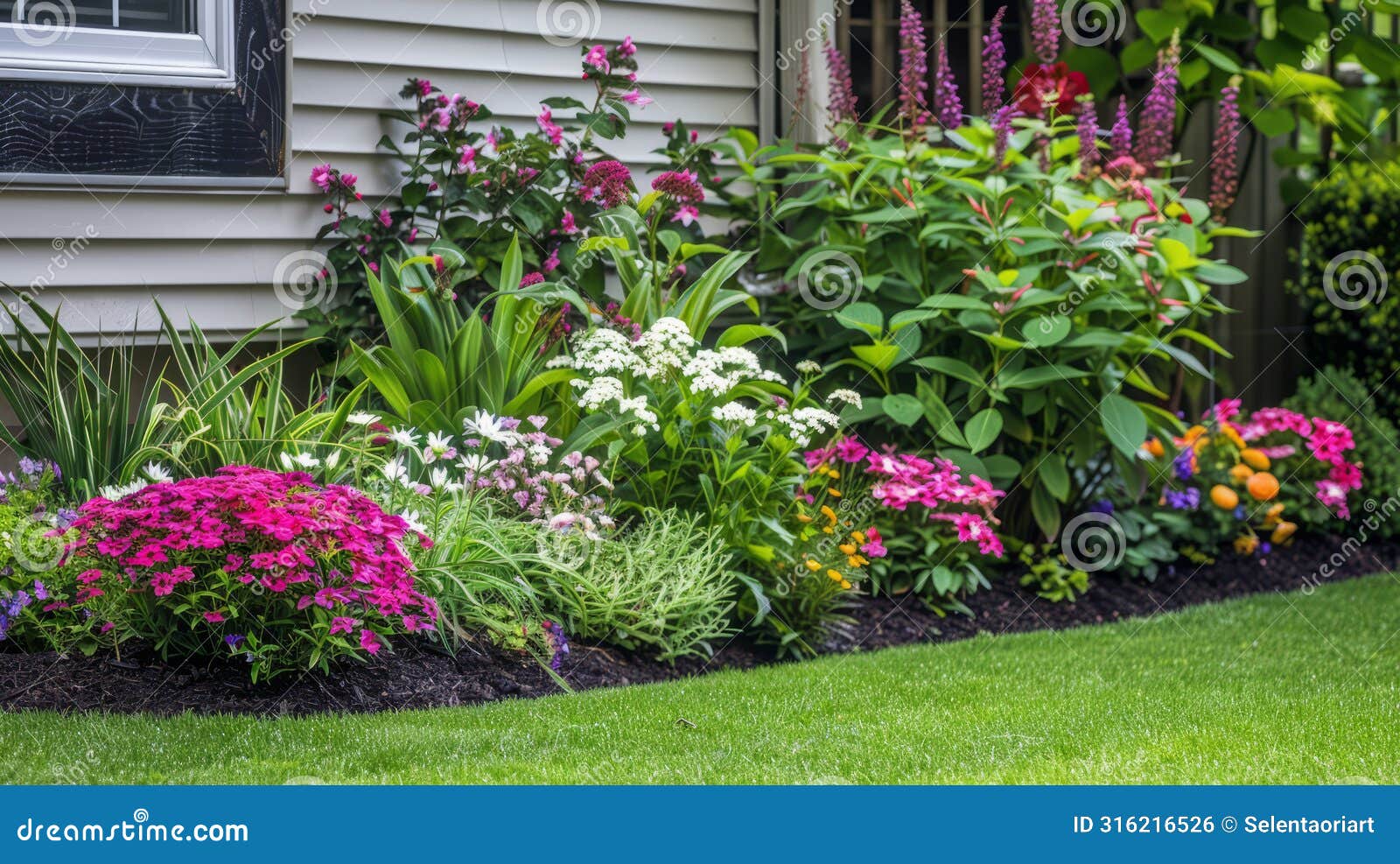 Annuals And Perennials Border Design Stock Photography | CartoonDealer ...