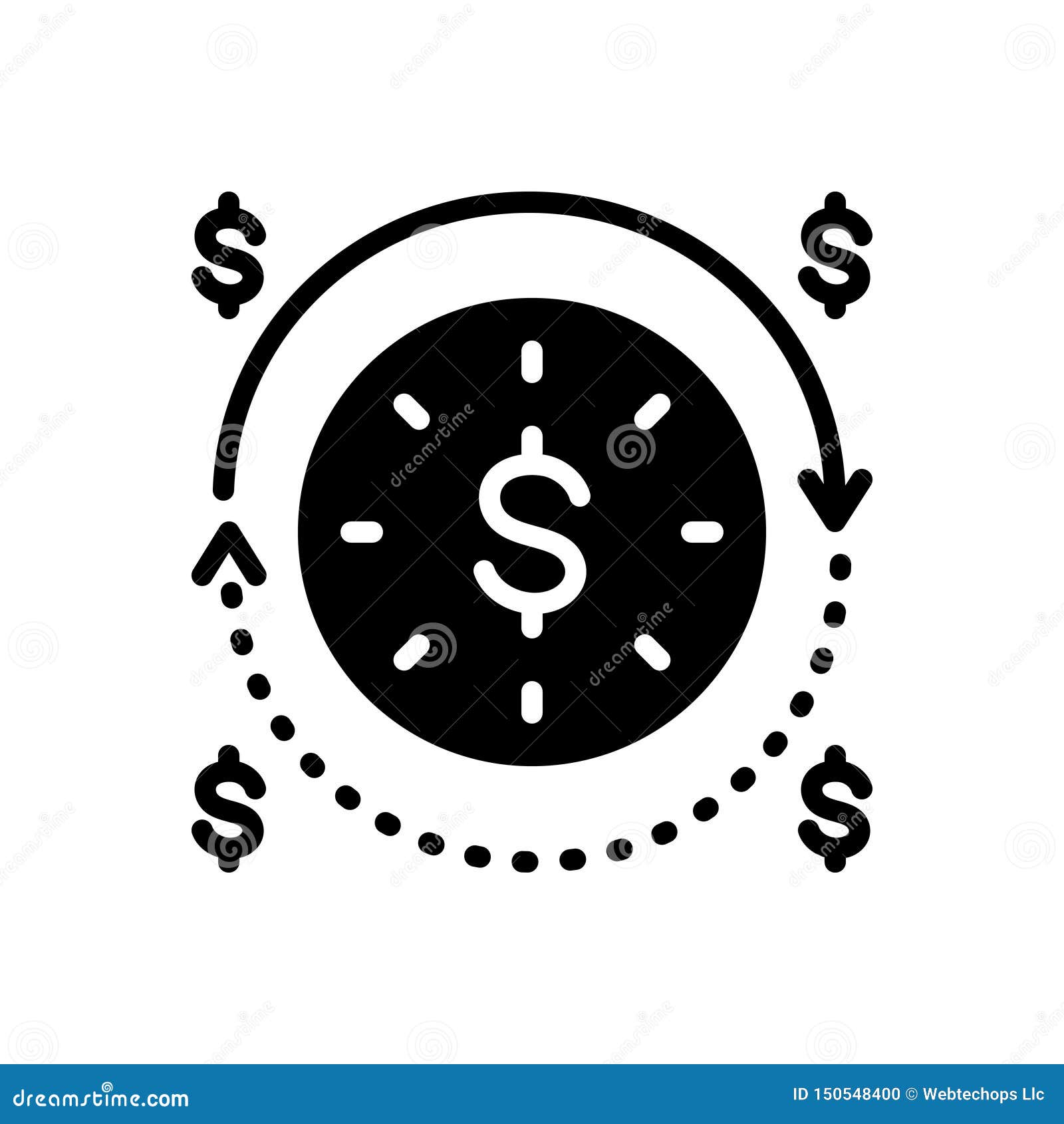 Black Solid Icon for Annuities, Financial and Annuity Stock Vector ...