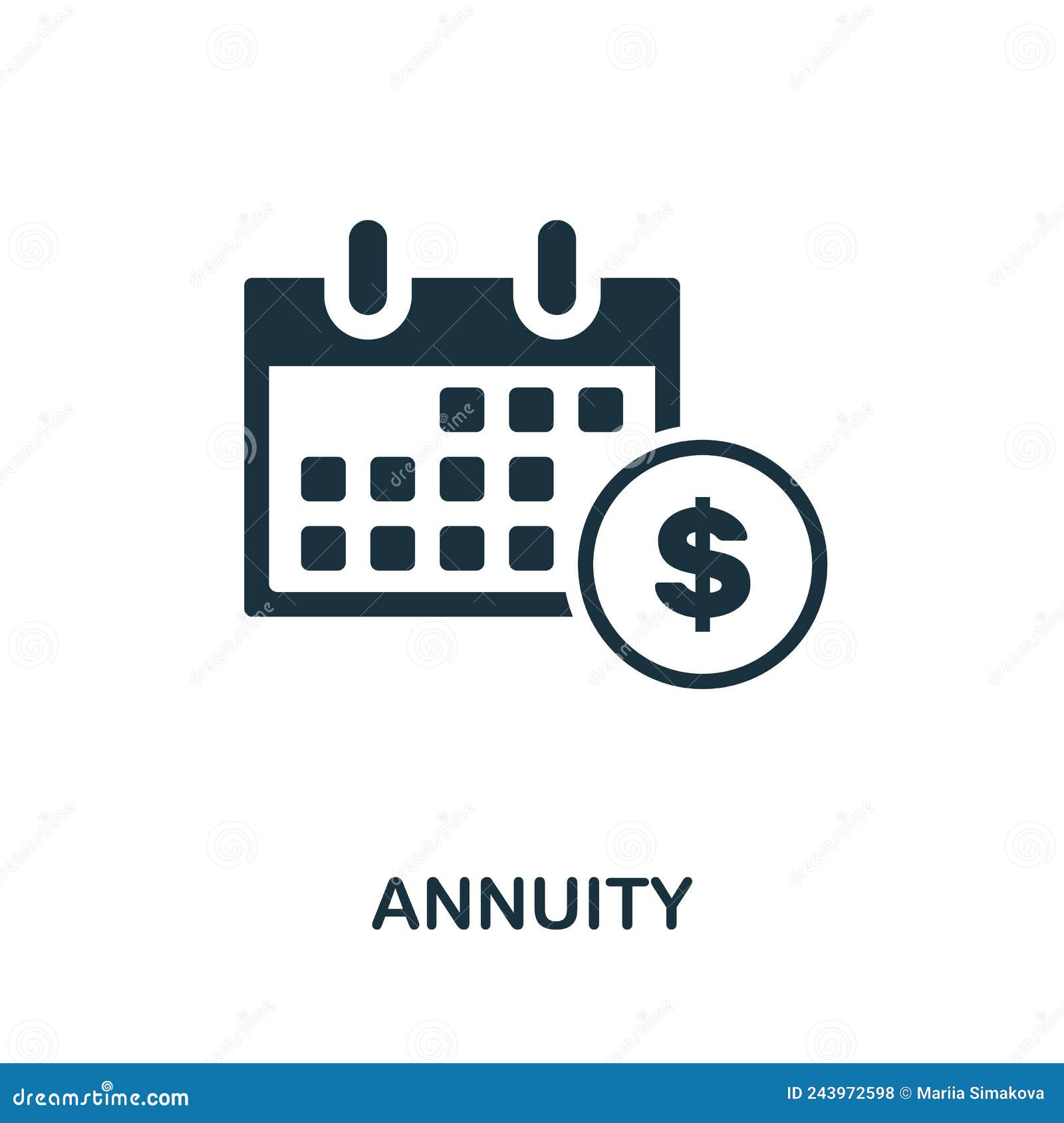 Annuity Flat Icon. Colored Element Sign from Auditors Collection. Flat ...
