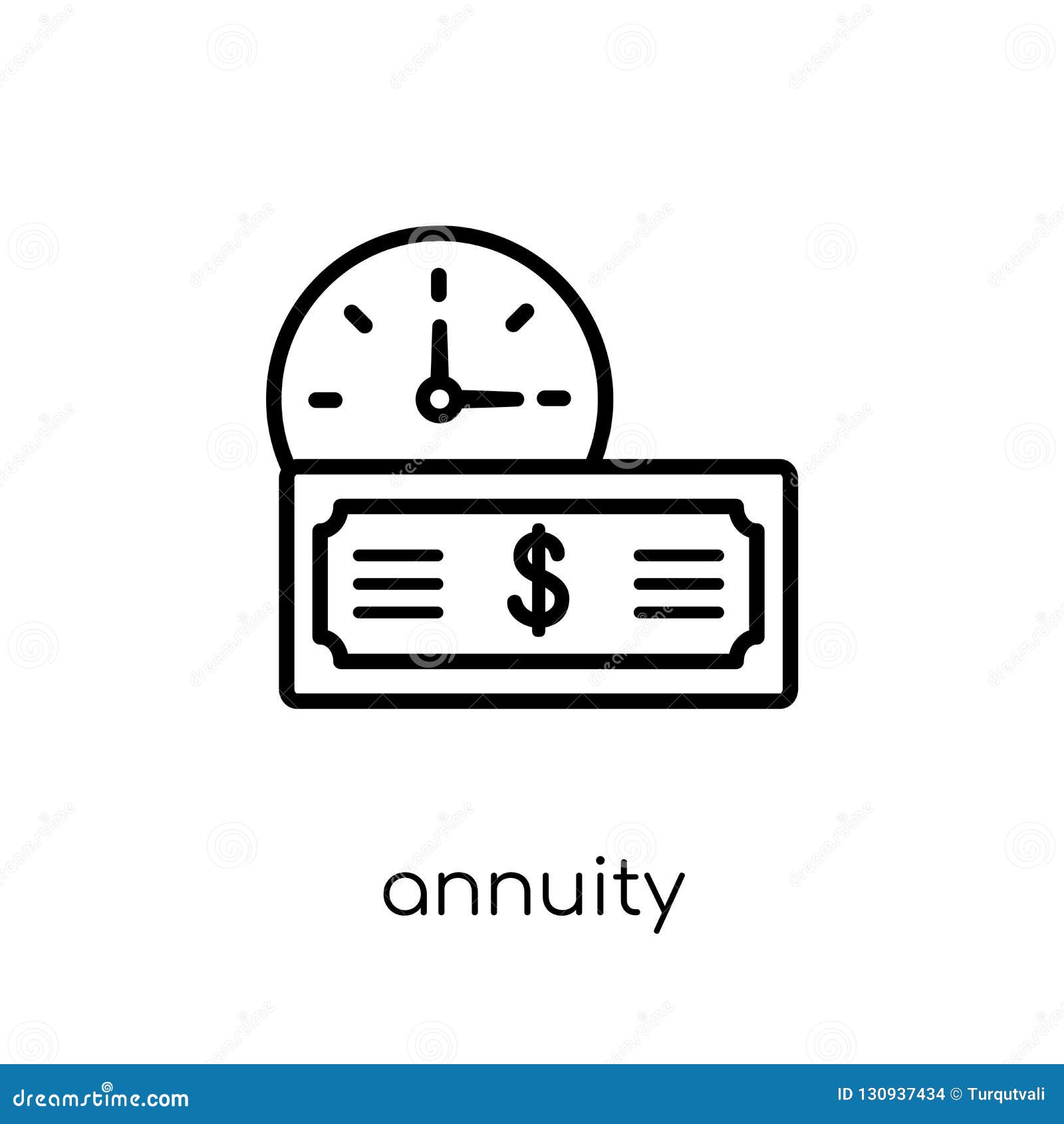 Annuity Due Icon Black Line Art Vector Logo | CartoonDealer.com #330200950