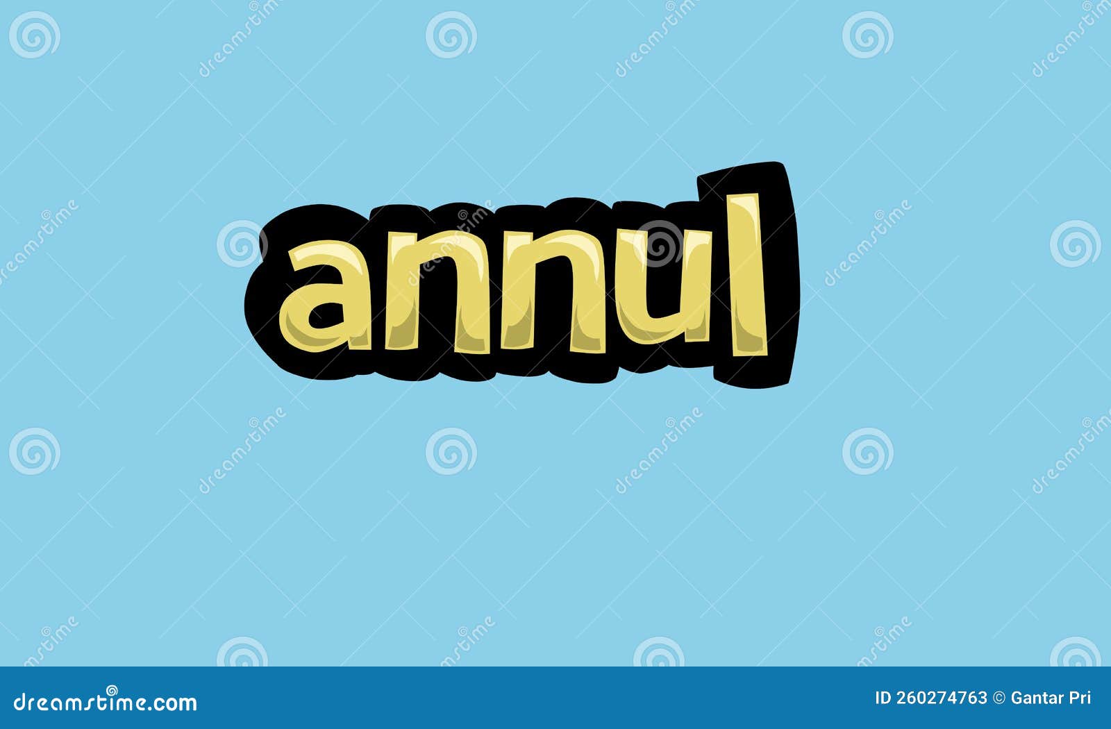 ANNUL Writing Vector Design on a Blue Background Stock Vector ...