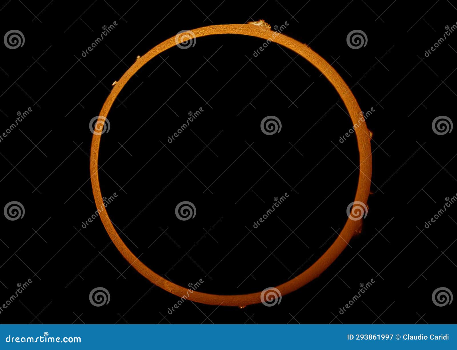 Annular Solar Eclipse Isolated on Black Background Stock Illustration ...