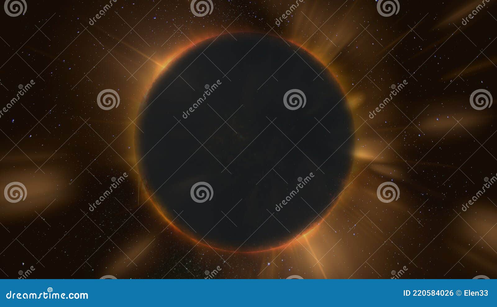 Annular Solar Eclipse. Sun Rays and Stars Around Stock Photo - Image of ...