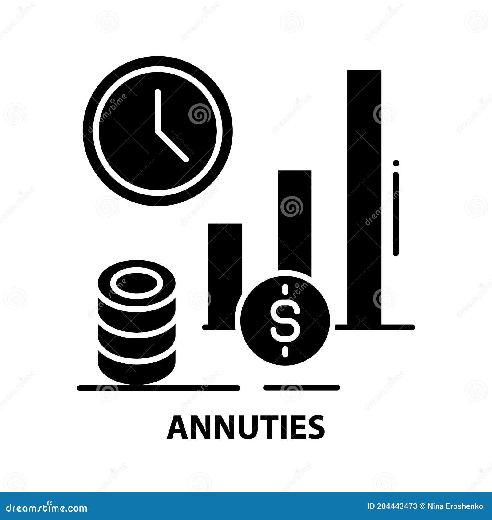 Annuties Icon, Black Vector Sign with Editable Strokes, Concept ...