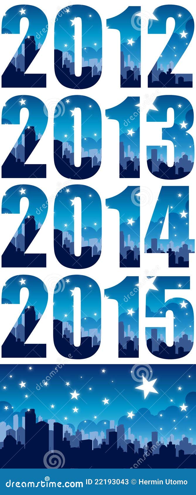 Ano 2012 2015 ilustração do vetor. Ilustração de vetor - 22193043