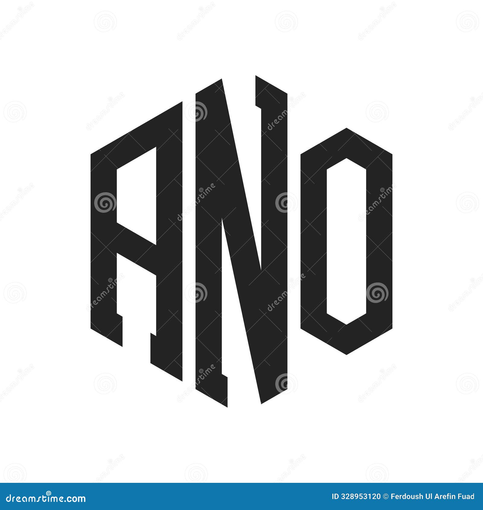 ANO Logo Design. Initial Letter ANO Monogram Logo Using Hexagon Shape ...