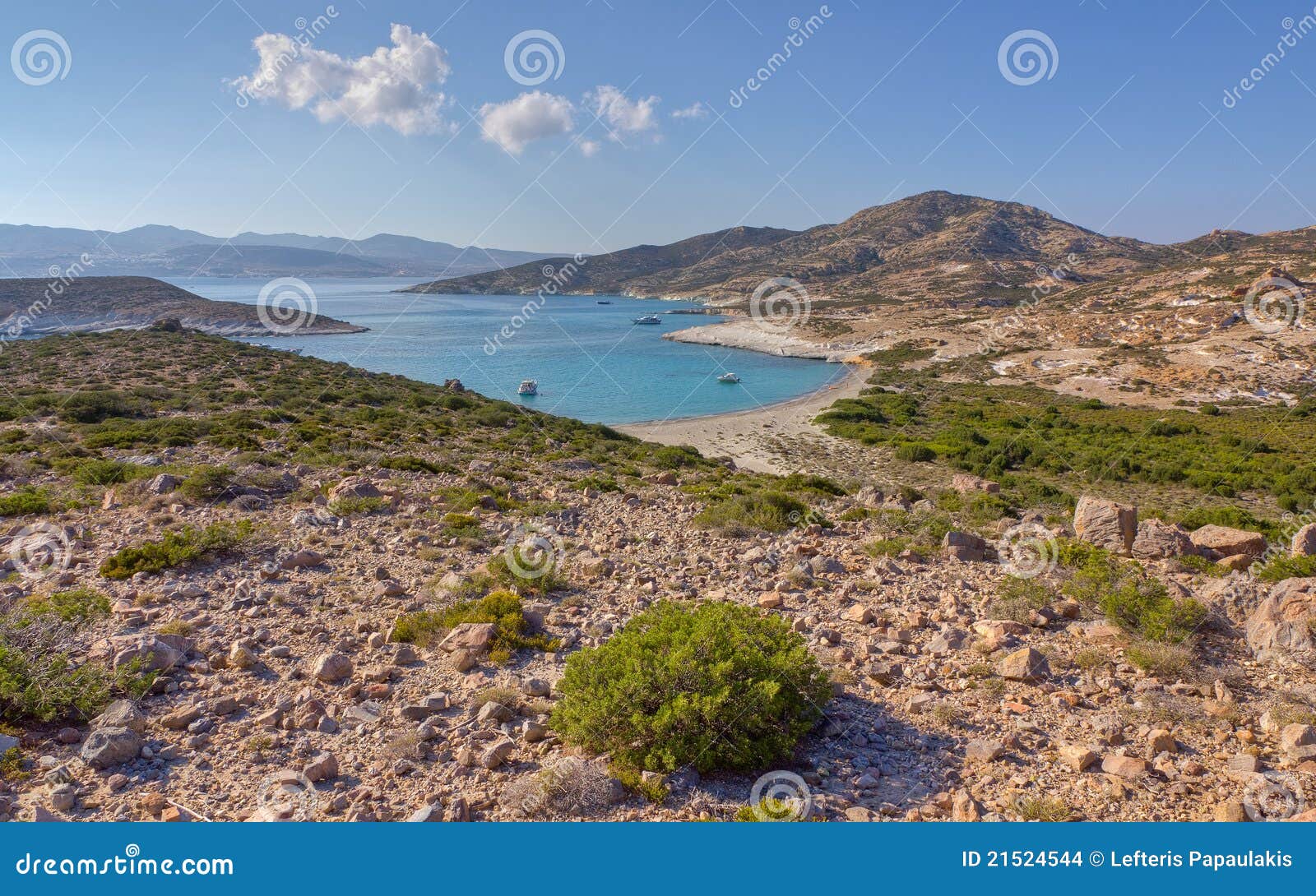 Ano Myrsini Bay, Polyaigos Island, Greece Stock Photo - Image of remote ...