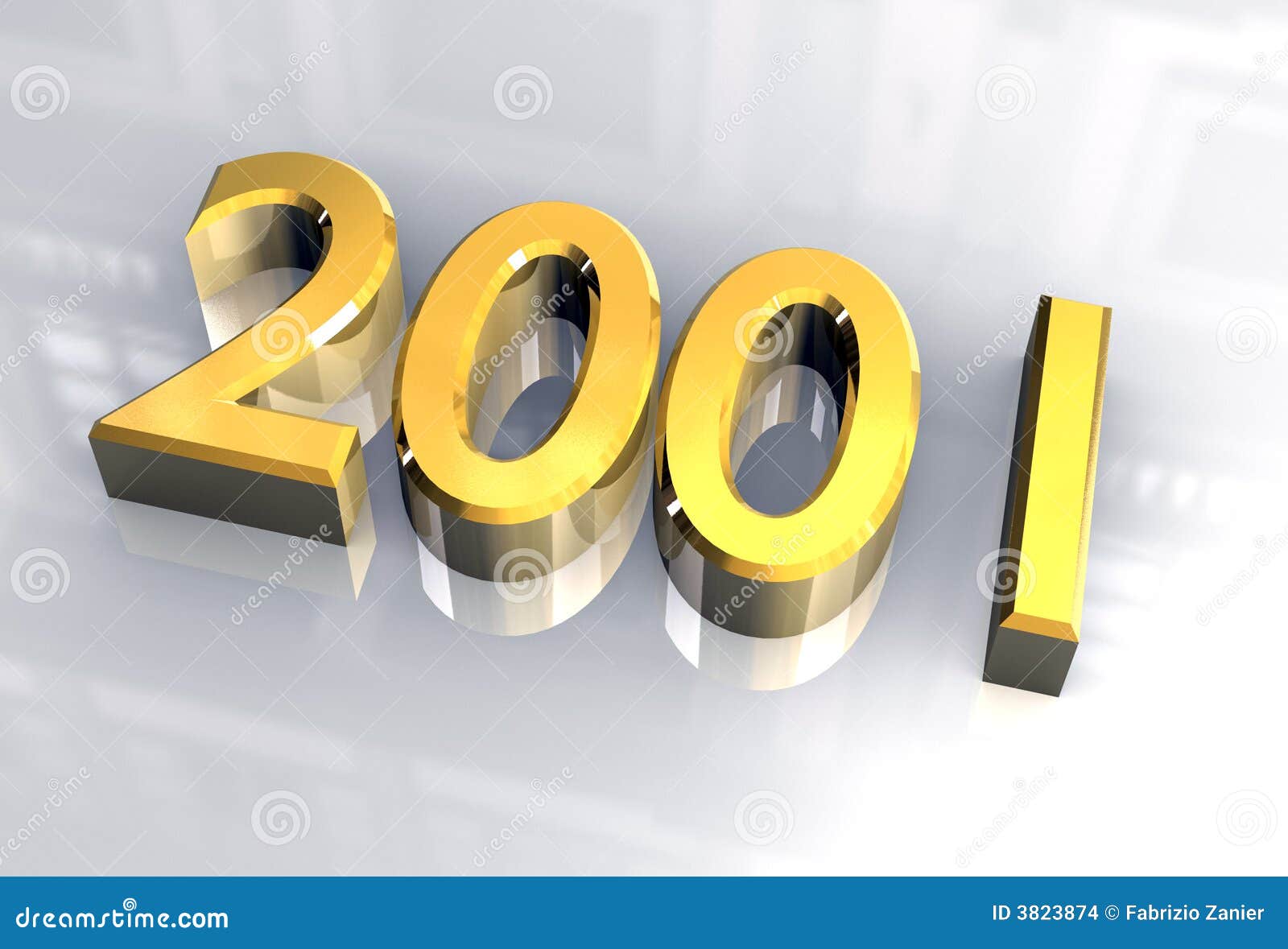 Ano novo 2001 no ouro (3D) ilustração stock. Ilustração de véspera ...