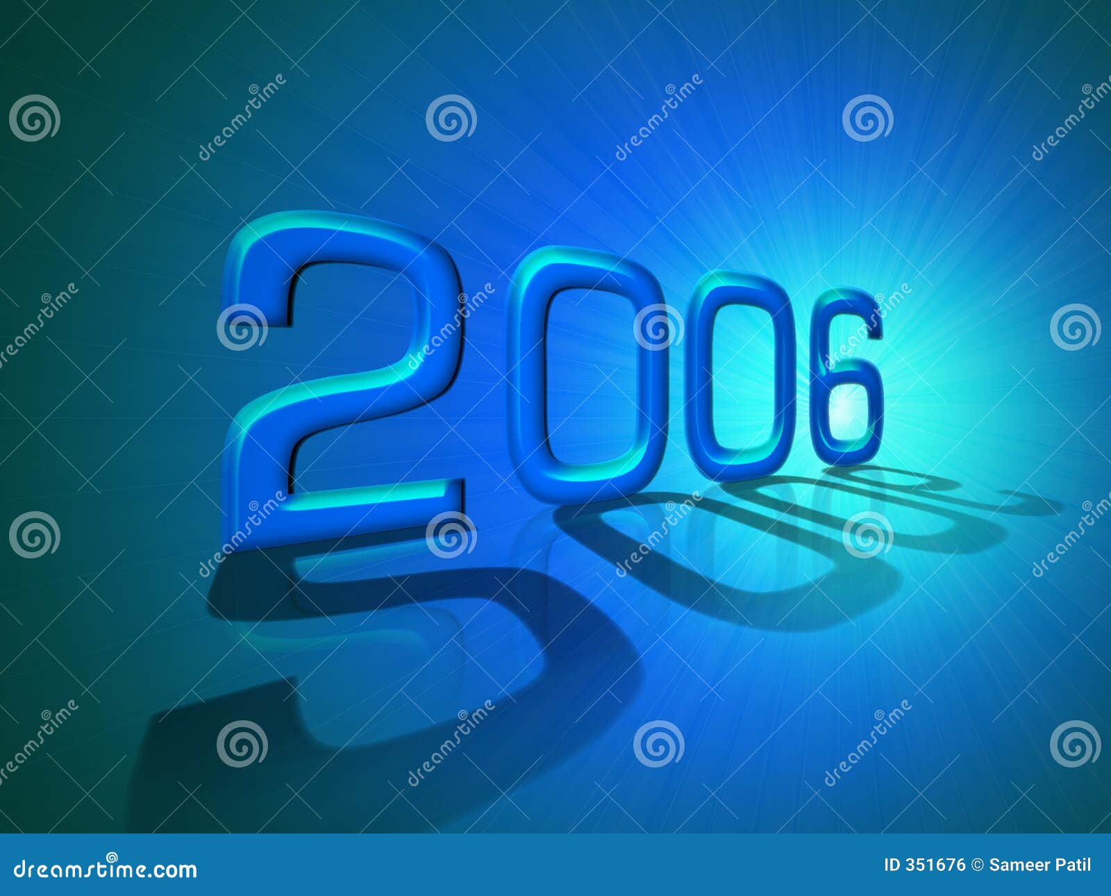 Ano novo feliz 2006 foto de stock. Imagem de azul, feliz - 351676