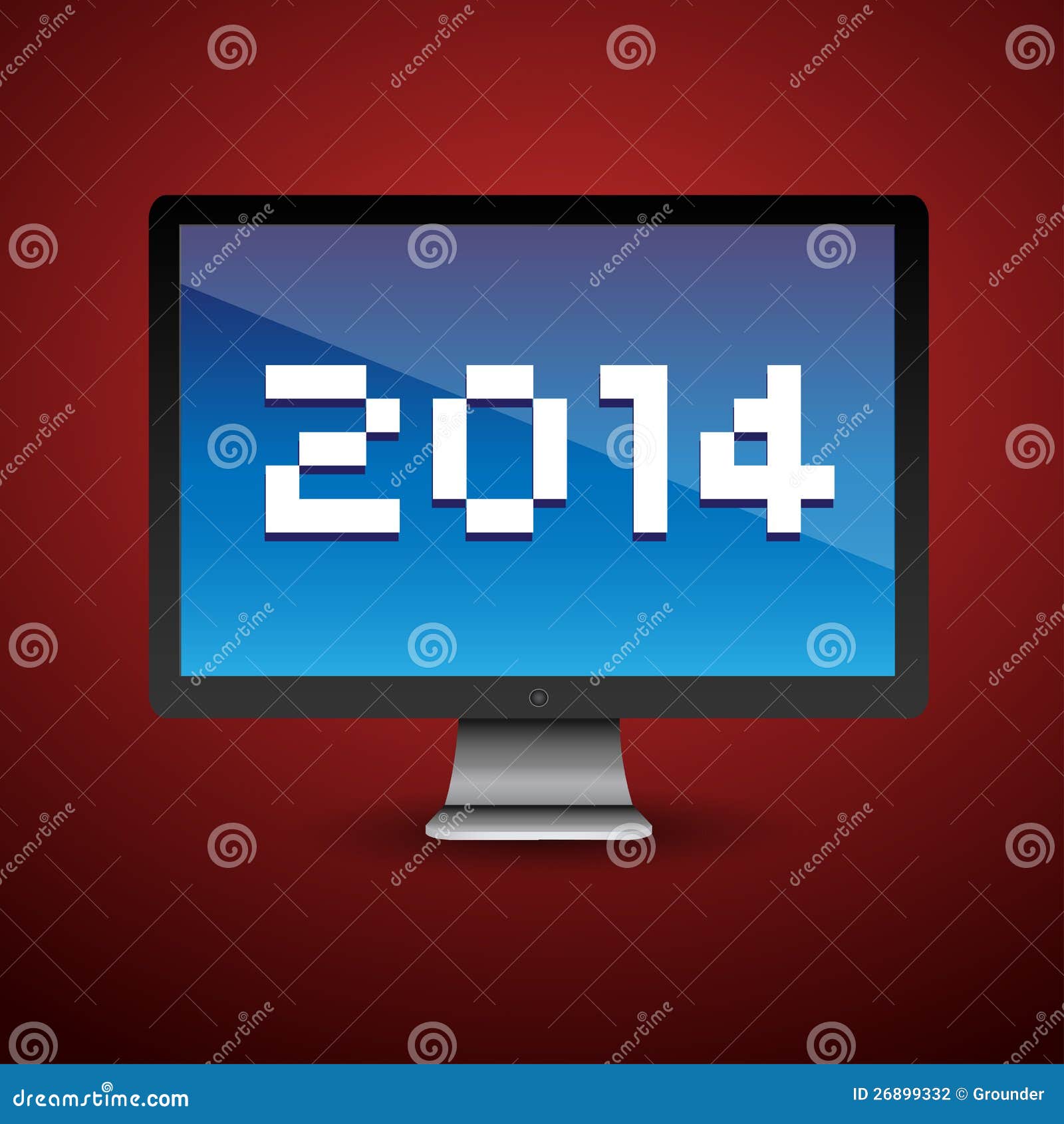 Ano novo feliz 2014 ilustração do vetor. Ilustração de etiqueta - 26899332