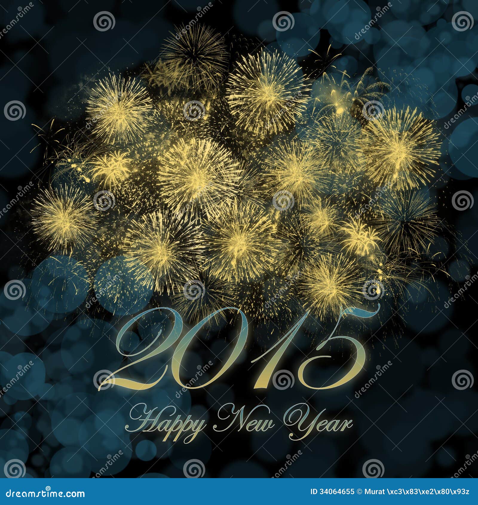 Ano novo feliz 2015 ilustração stock. Ilustração de preto - 34064655