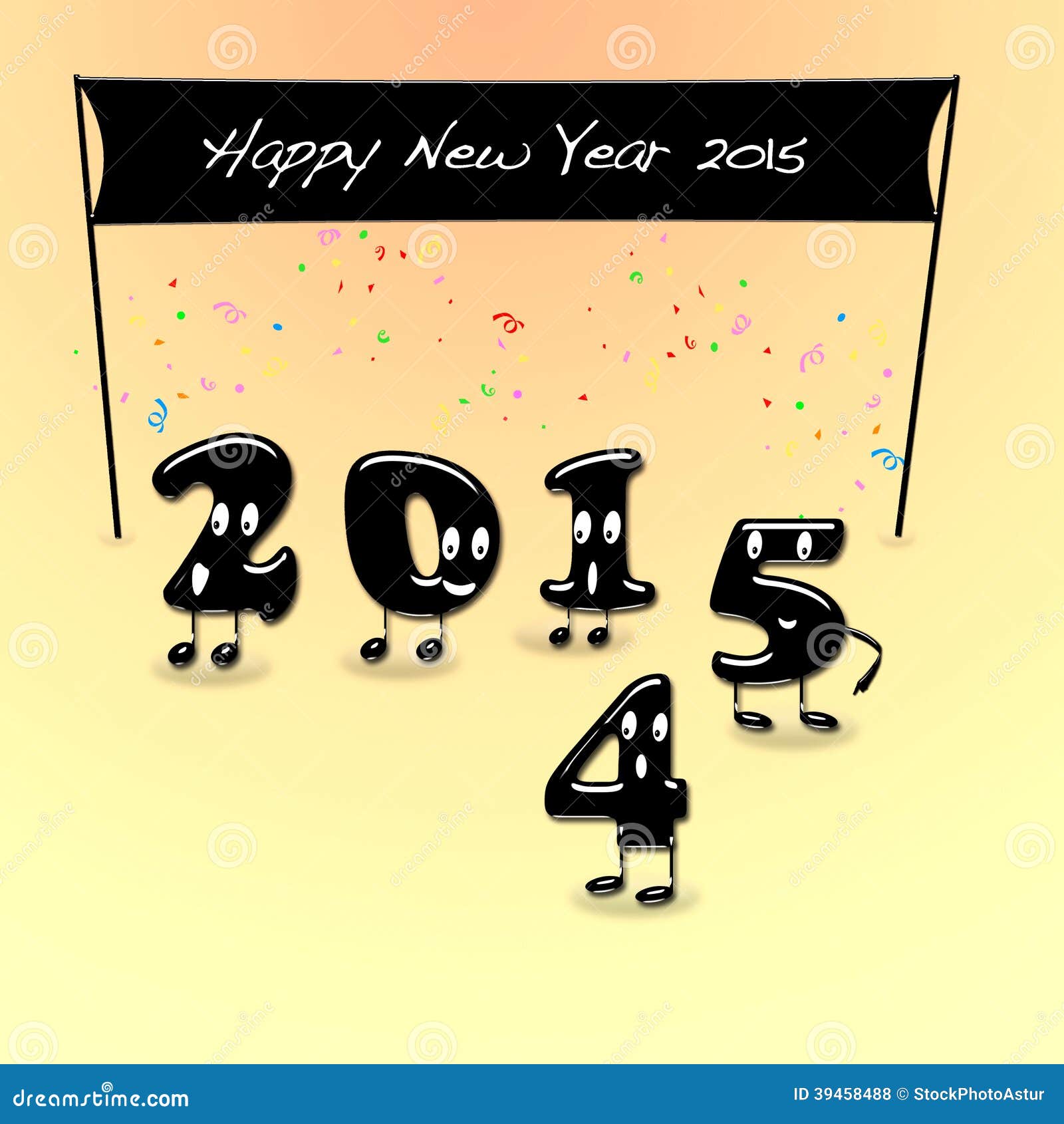 Ano novo feliz 2015. ilustração stock. Ilustração de feliz - 39458488