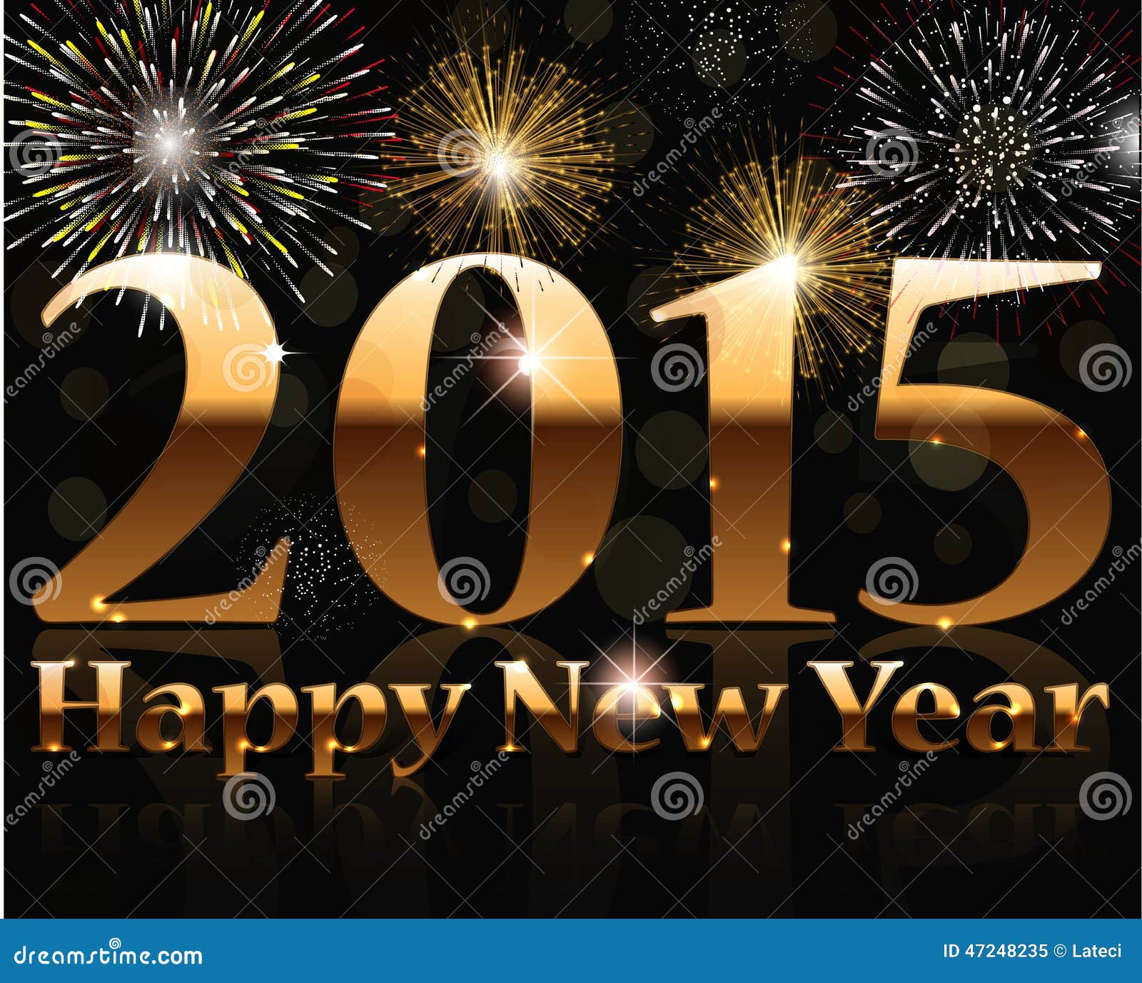 Ano novo feliz 2015 ilustração do vetor. Ilustração de alegre - 47248235