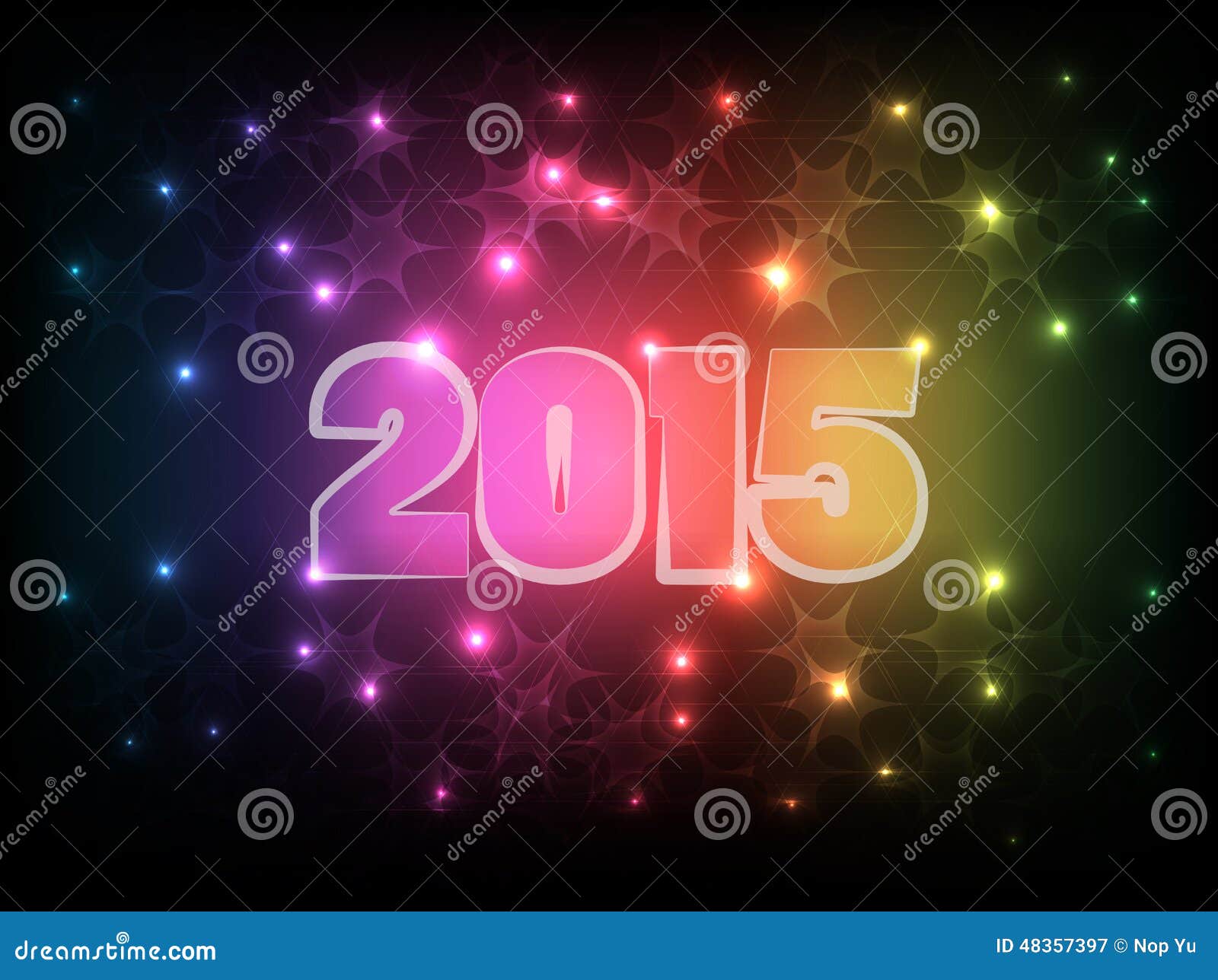 Ano novo feliz 2015_01 ilustração do vetor. Ilustração de lâmpada ...