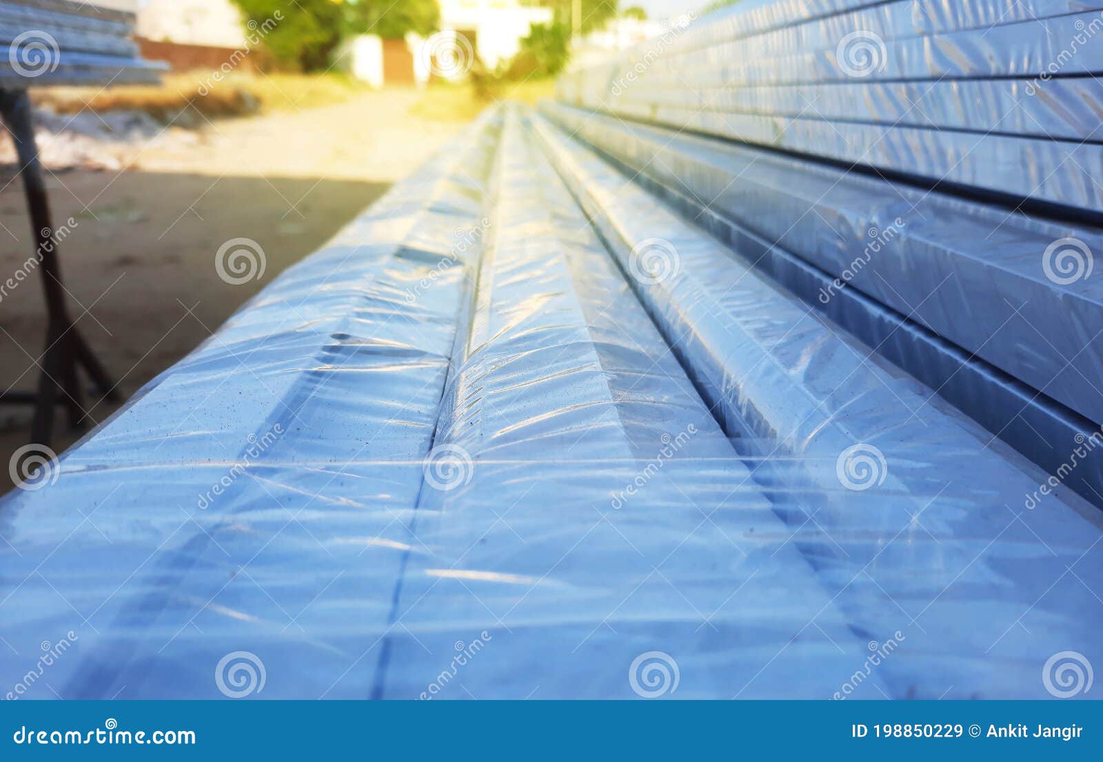 Anodized Aluminium Metal Frames Wrapped in Polythene in a Factory Stock ...