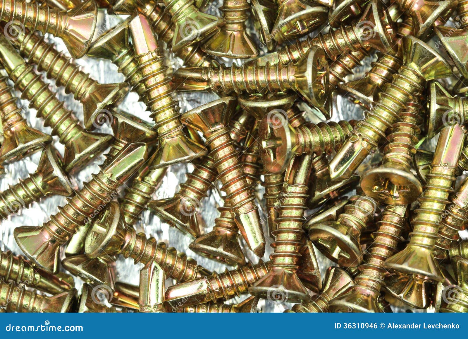 Anodized Construction Fasteners Closeup Stock Photo - Image of coating ...