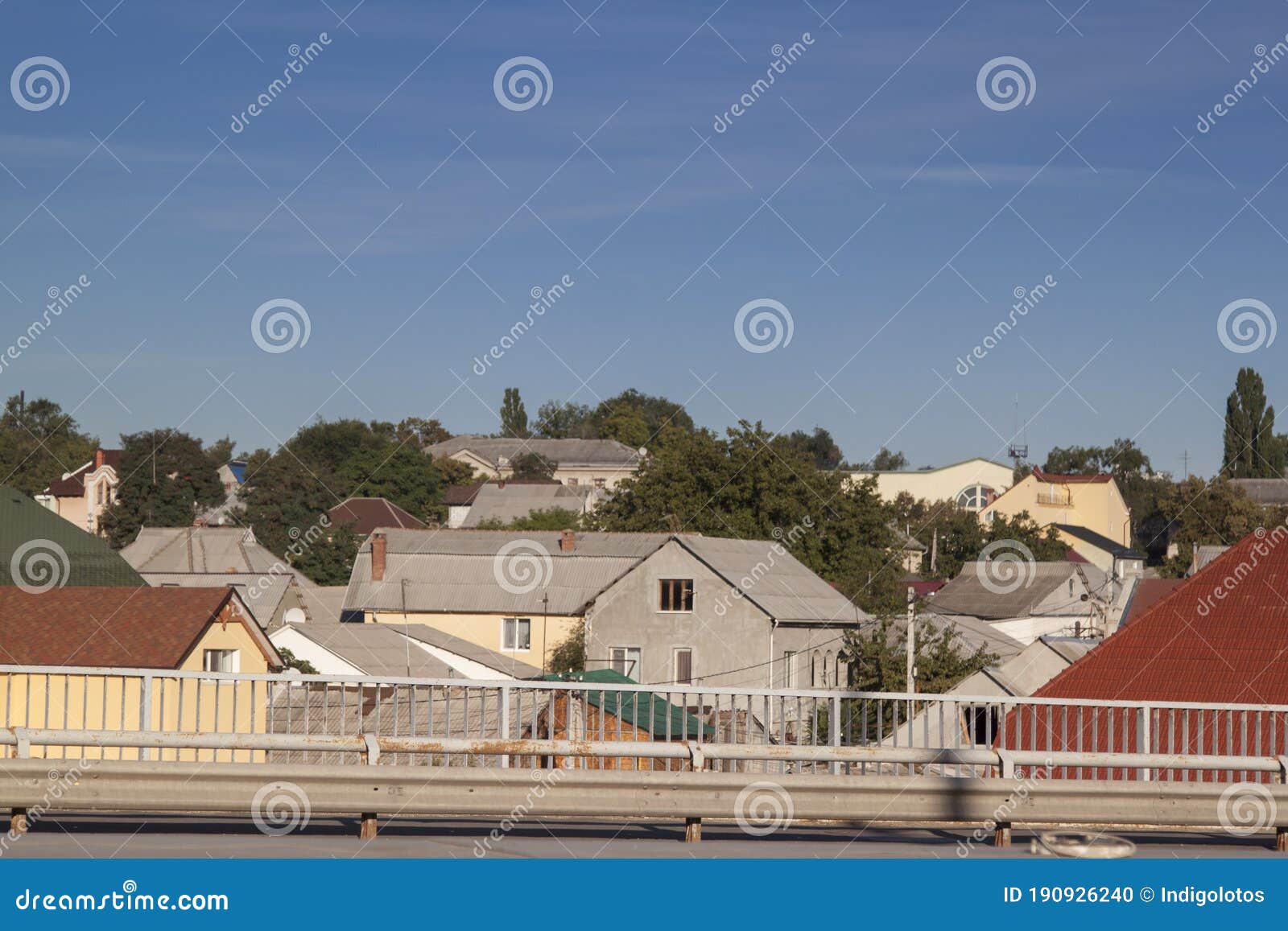 Anodized Safety Steel Barrier on Freeway Bridge Stock Photo - Image of ...