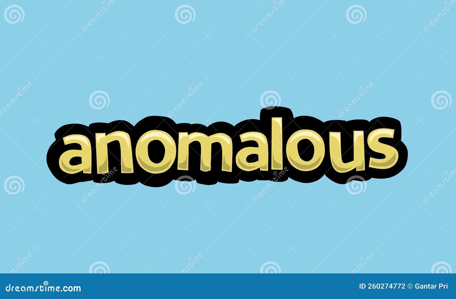 ANOMALOUS Writing Vector Design on a Blue Background Stock Vector ...