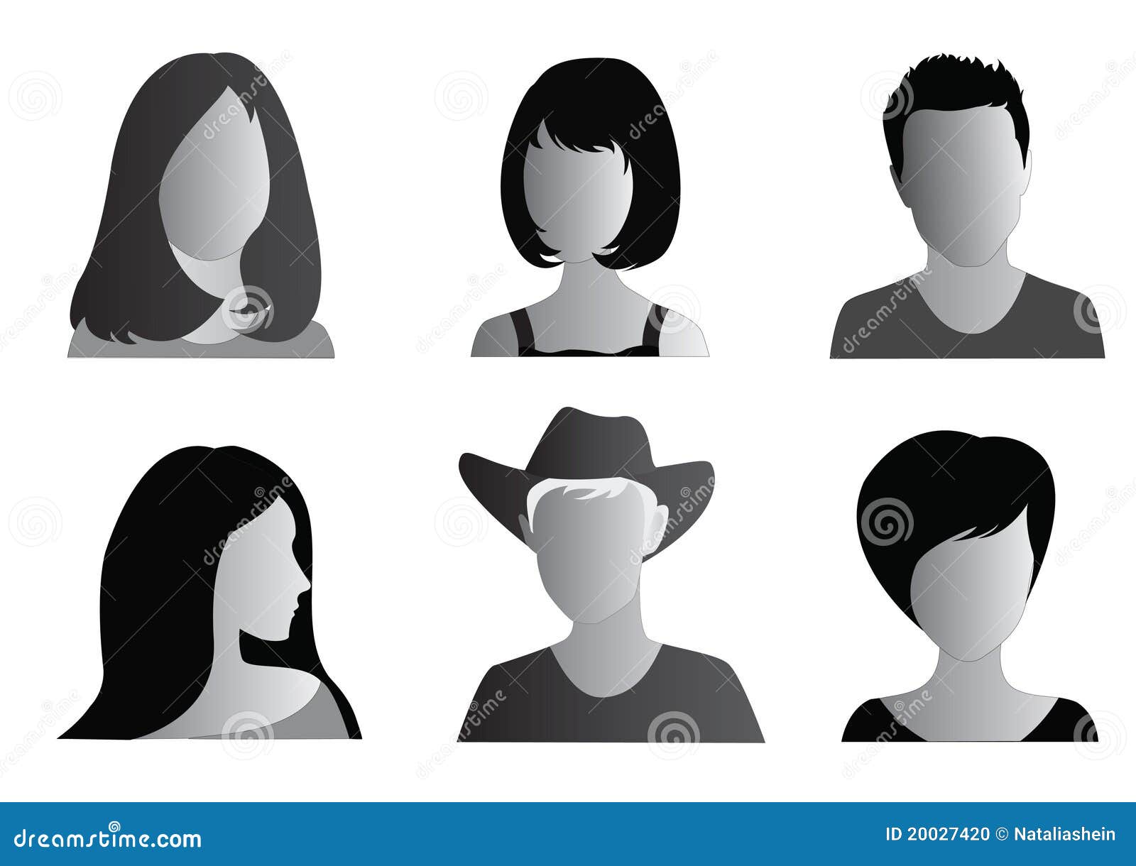 Anonieme Mugshots vector illustratie. Illustration of avatar - 20027420