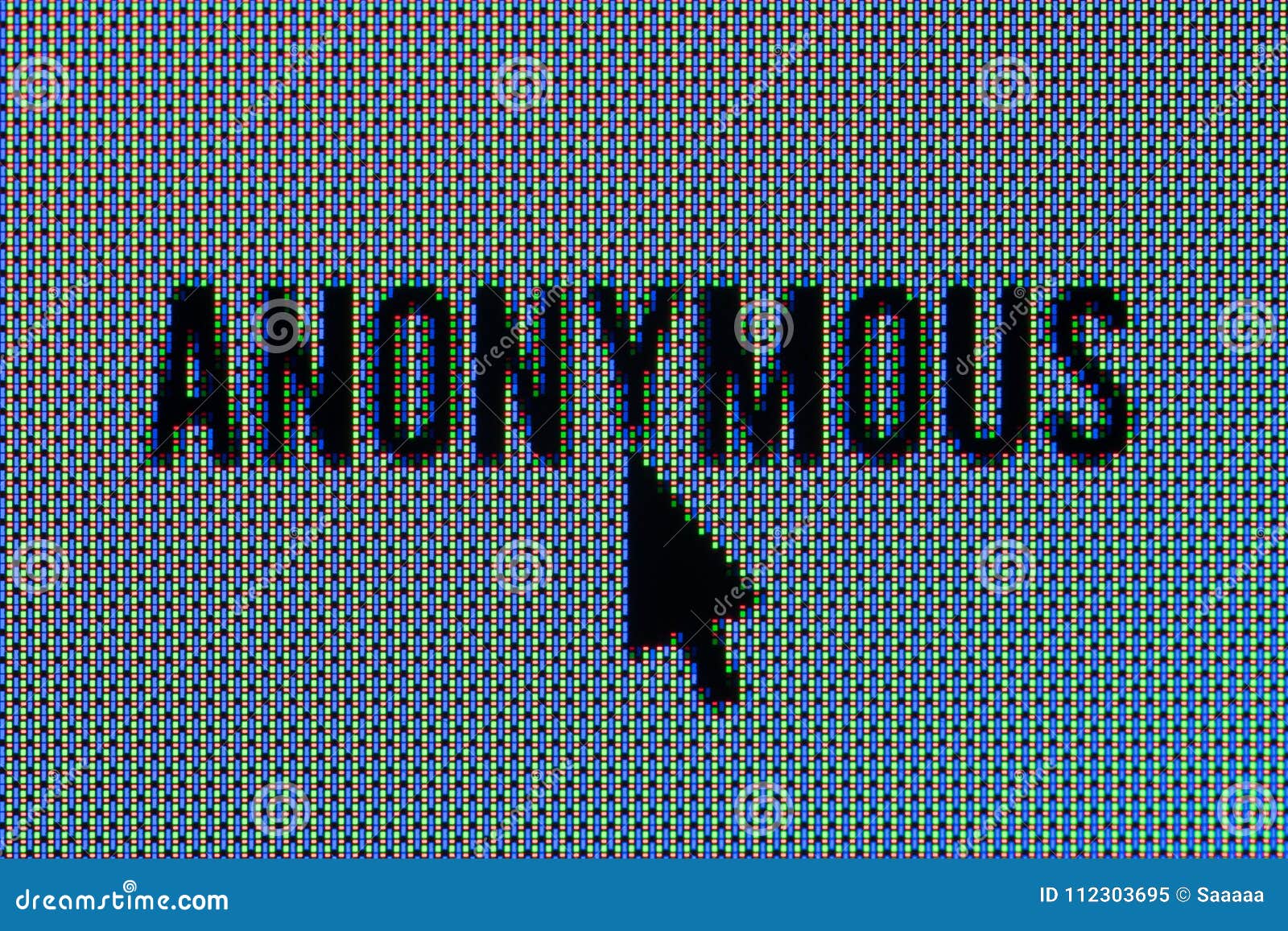 Anonieme Tekst Super Macro in OLED-het Scherm Met Muis Stock Afbeelding ...