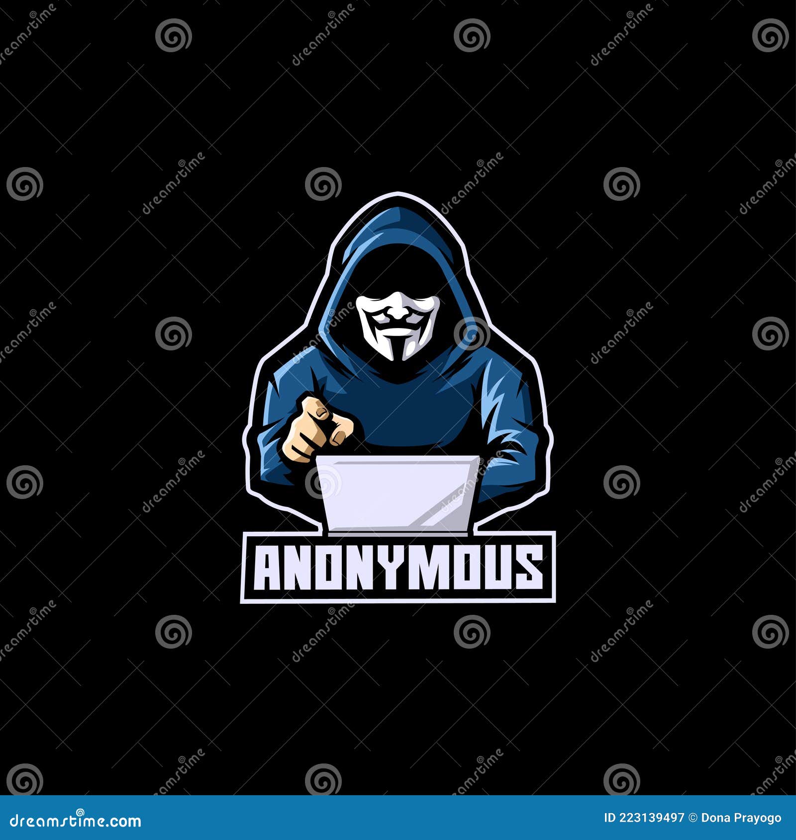 Anonim Hacker Thief Computer Digital Anonymous Stock Illustration ...
