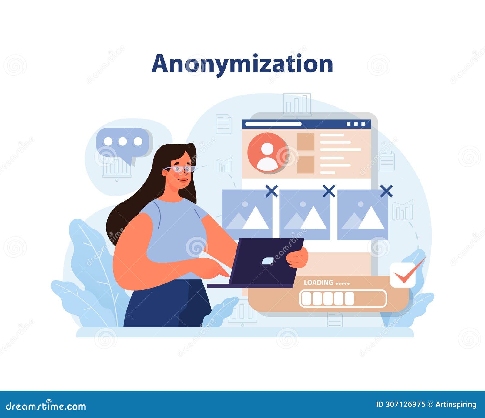Anonymization Concept. Flat Vector Illustration. Stock Vector ...
