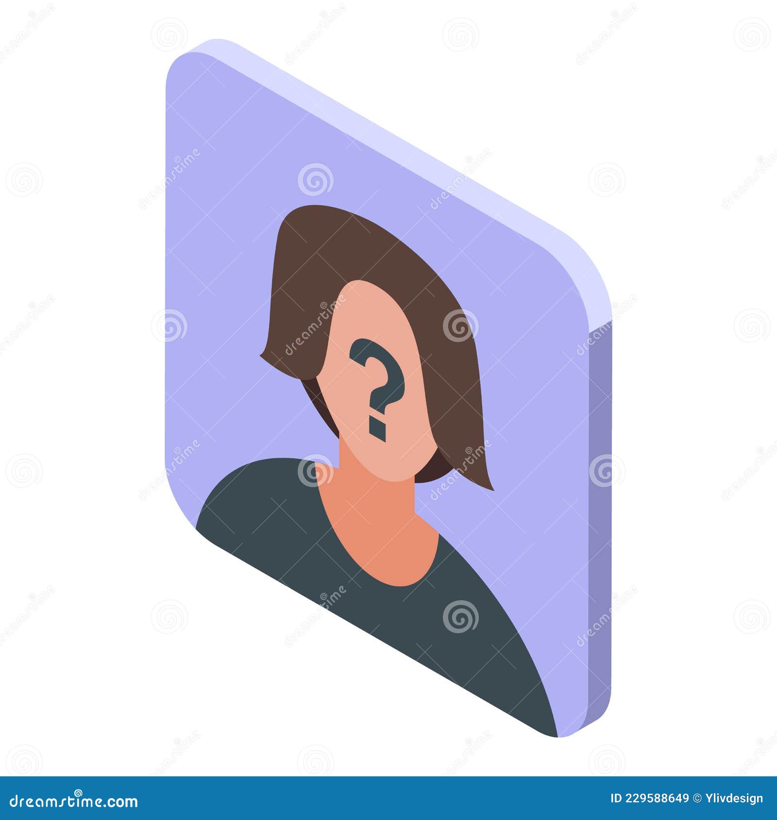 Anonymous Avatar Icon Isometric Vector. Person Mystery Stock ...