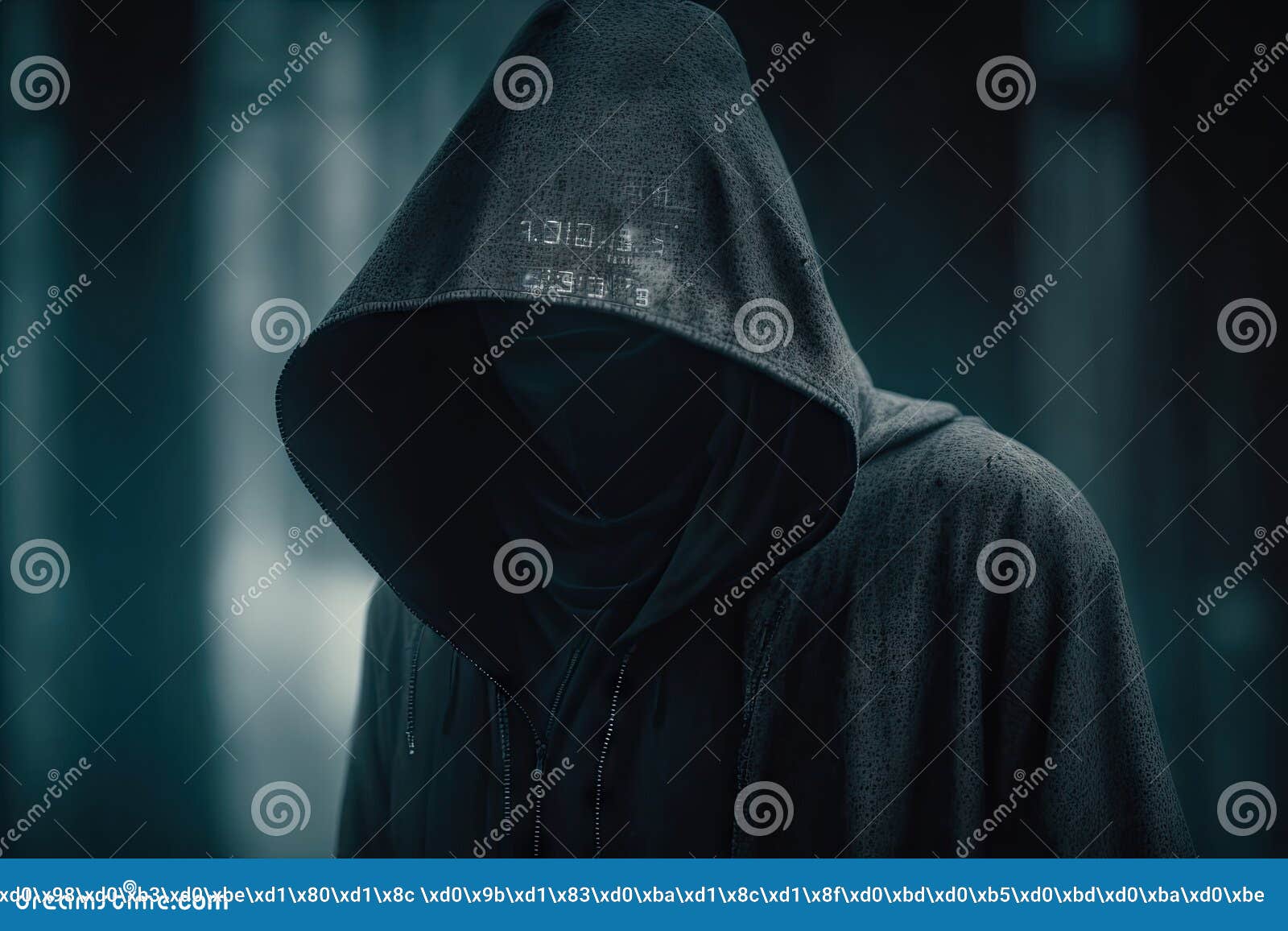 Anonymous Binary Code Hacker Under the Jacket. Ai Generative Stock ...